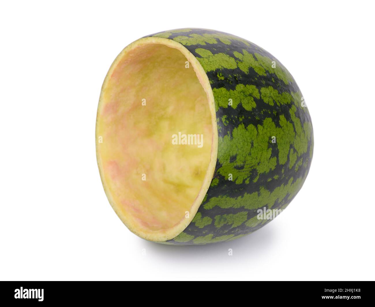 Hollow watermelon with empty peel isolated over white background Stock ...