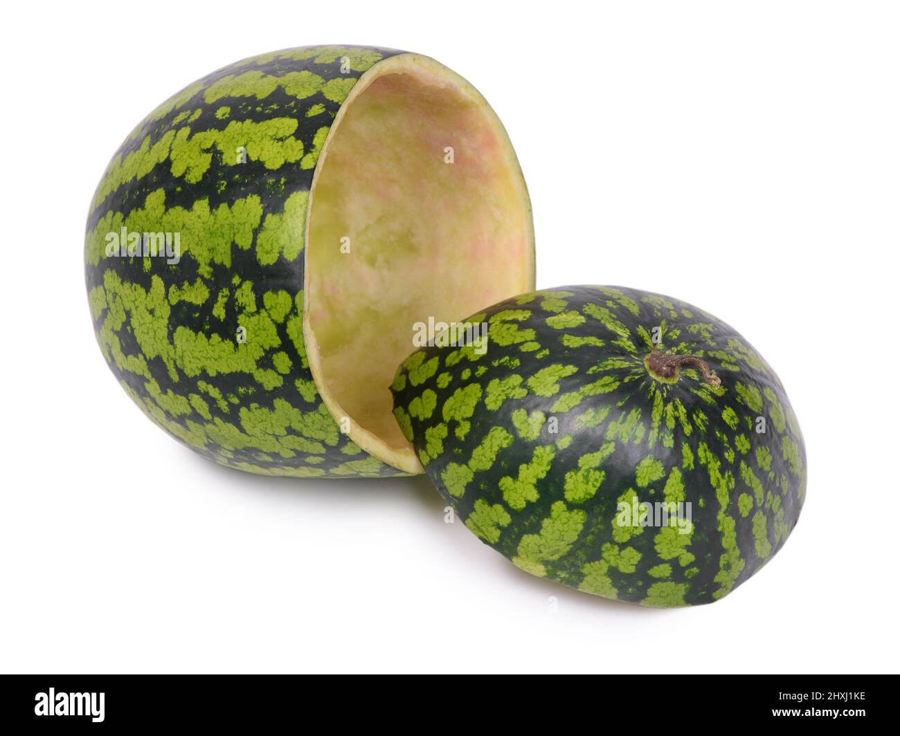 Hollow watermelon with empty peel isolated over white background Stock ...