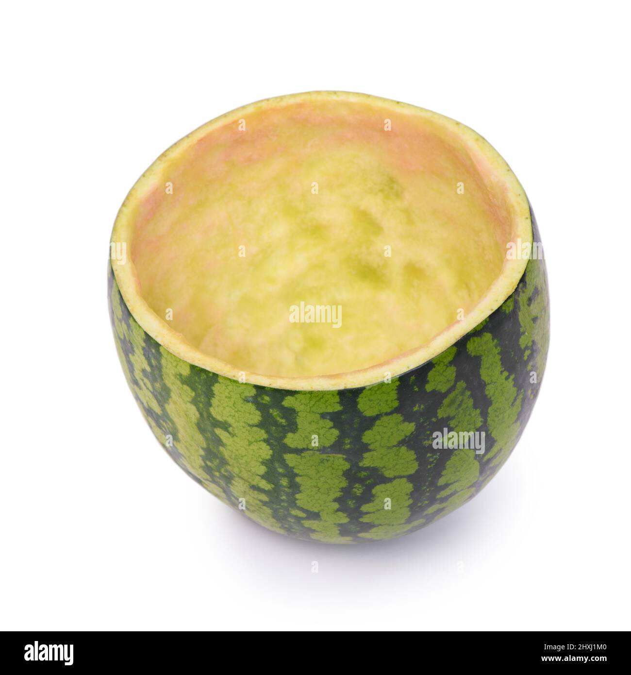 Hollow watermelon with empty peel isolated over white background Stock ...