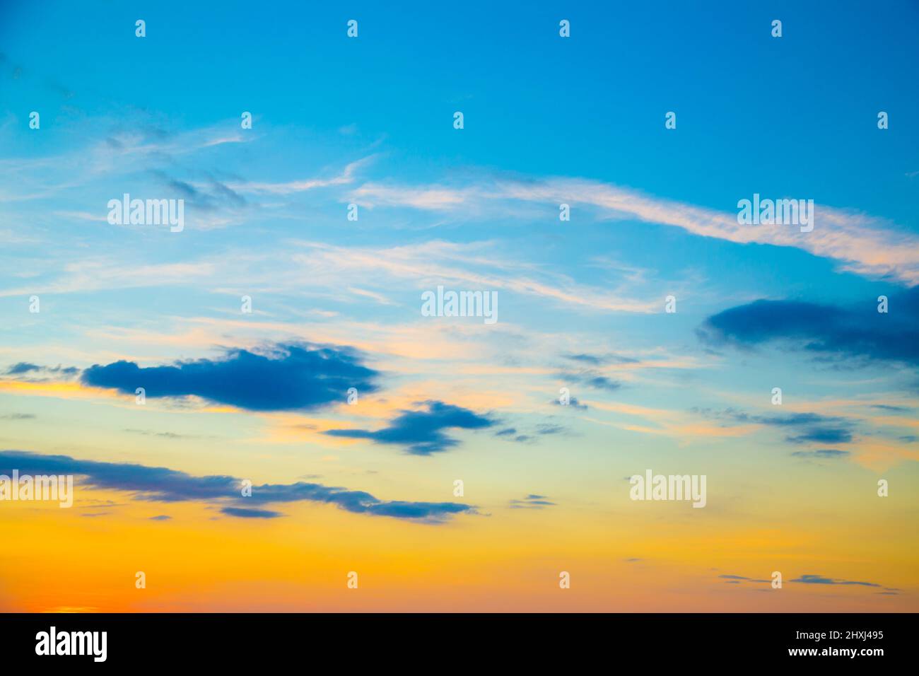 Colourful sunset sky with cloud background nature landscape Stock Photo ...