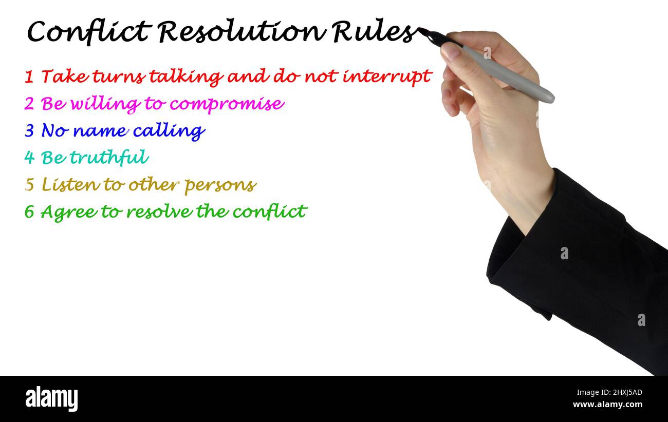 Six Rules for Conflict Resolution Stock Photo - Alamy