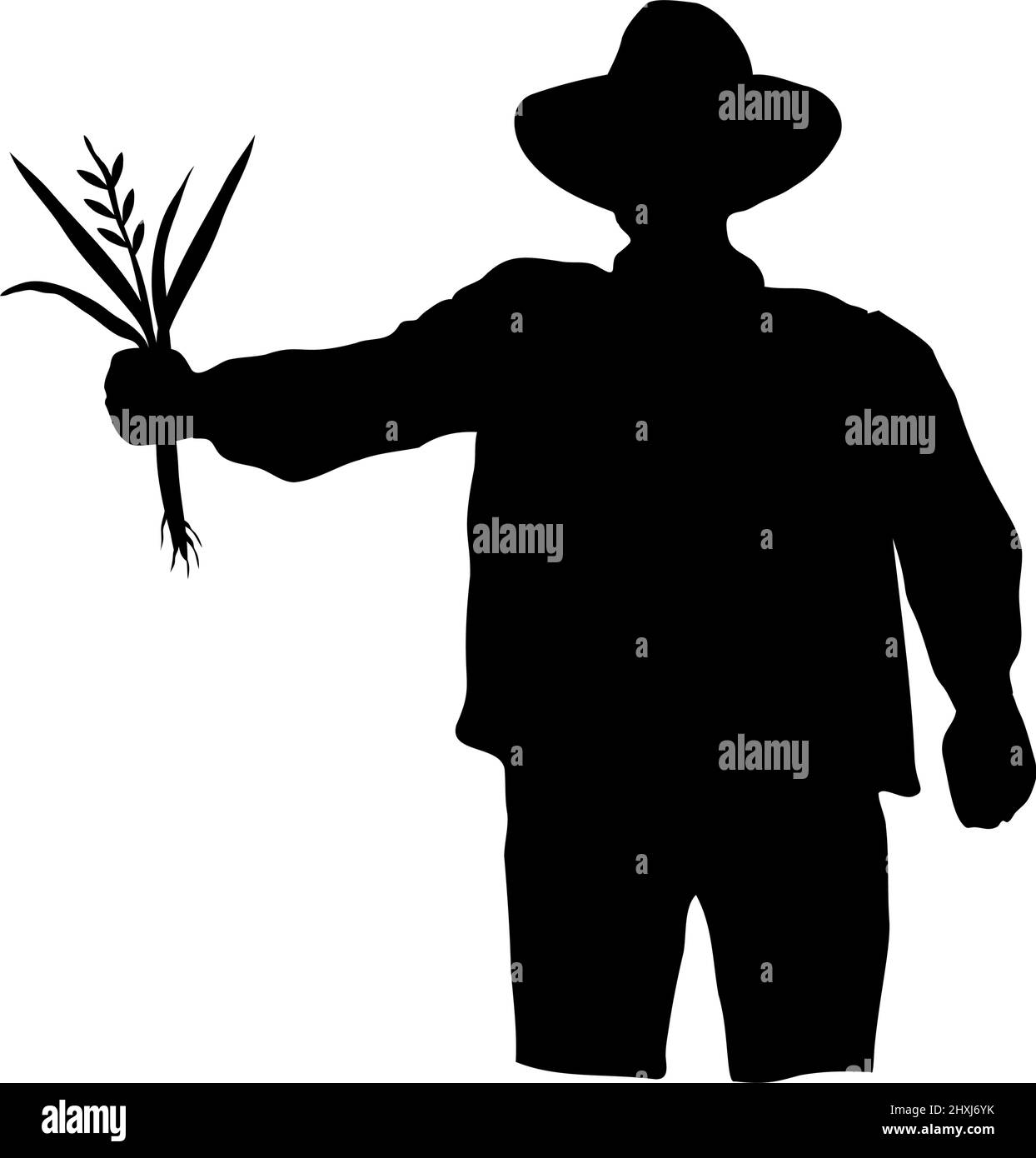 Farmer Silhouette Head