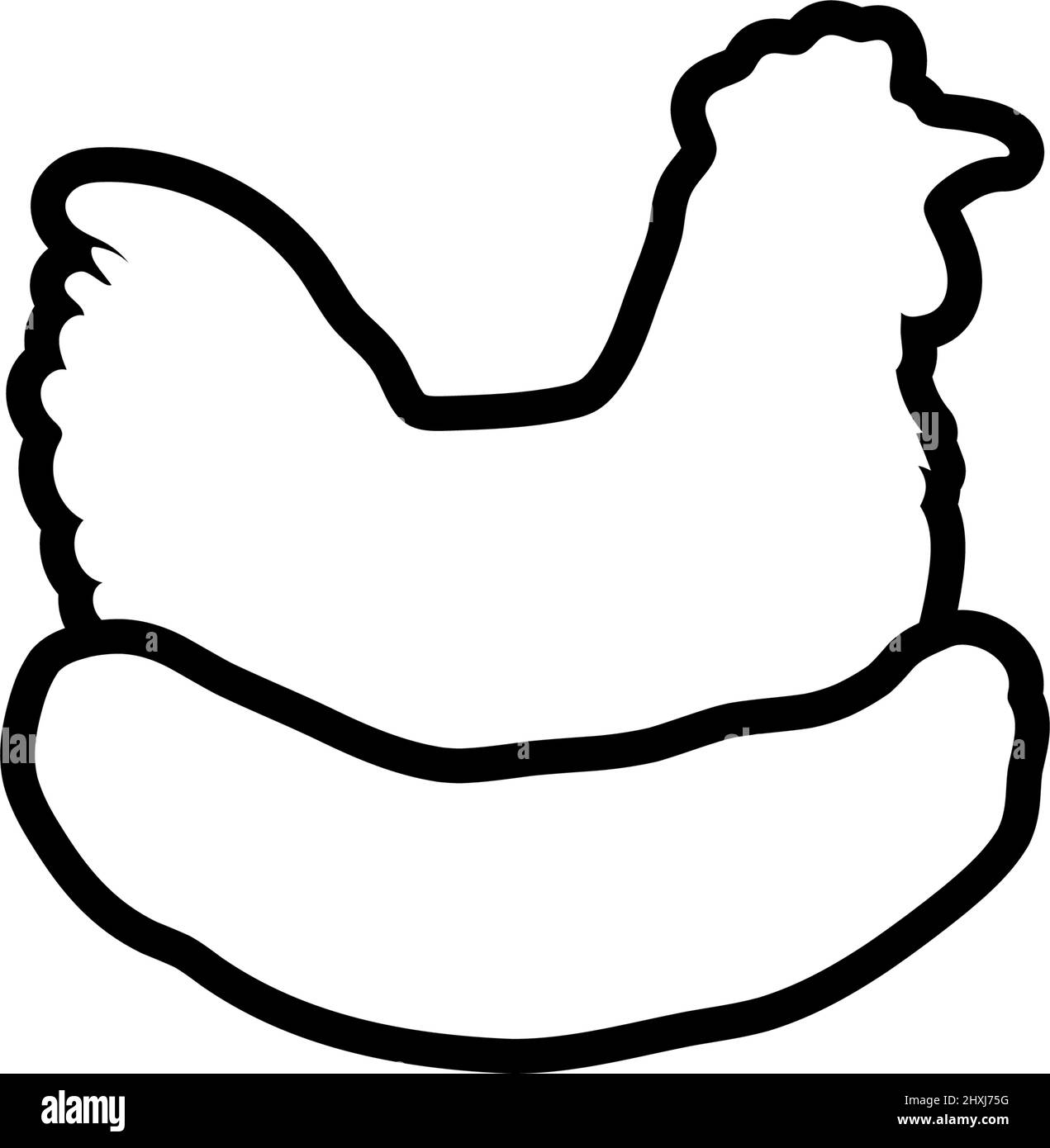 Chicken Outline Icon Design Template Vector Isolated Stock Vector Image