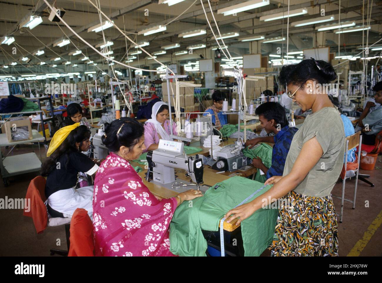 Mauritius island textil industry muslim young woman working Stock Photo ...