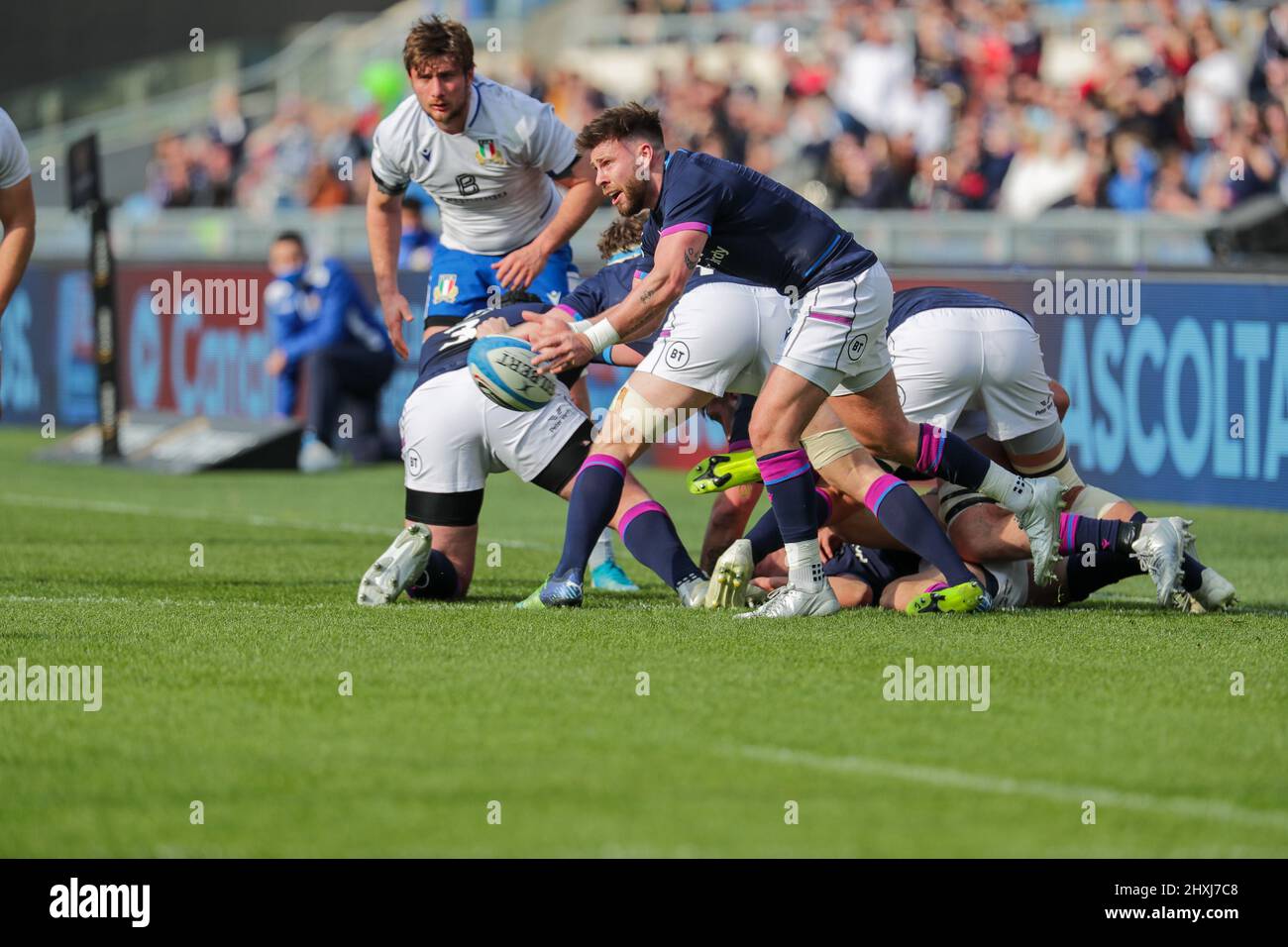 Olimpico stadium, Rome, Italy, March 12, 2022, Ali Price (Scotland ...