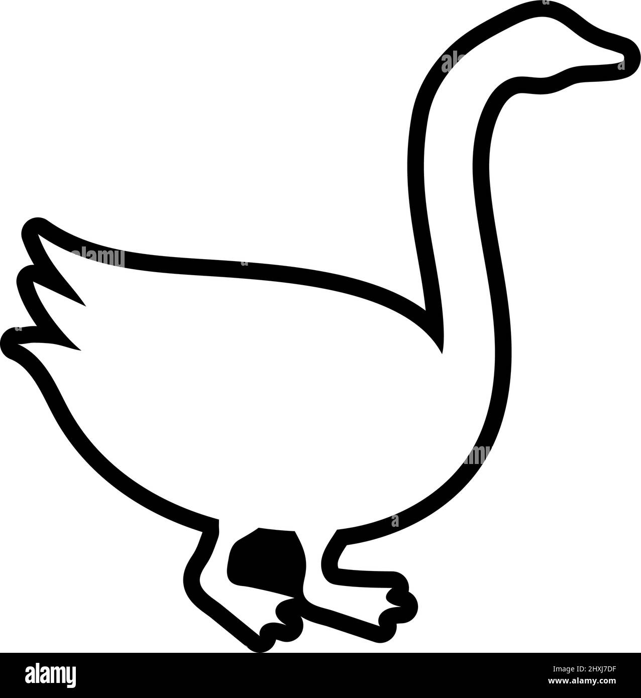 Cartoon chicken animal outline vector Black and White Stock Photos ...