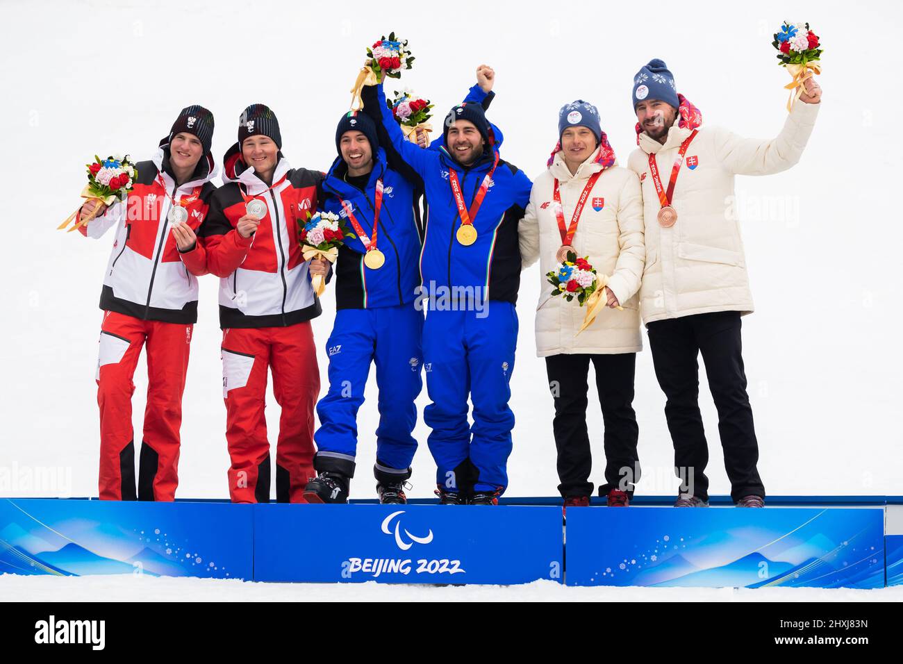 Beijing, China. 13th Mar, 2022. Paralympics, Para Alpine Skiing, Men ...