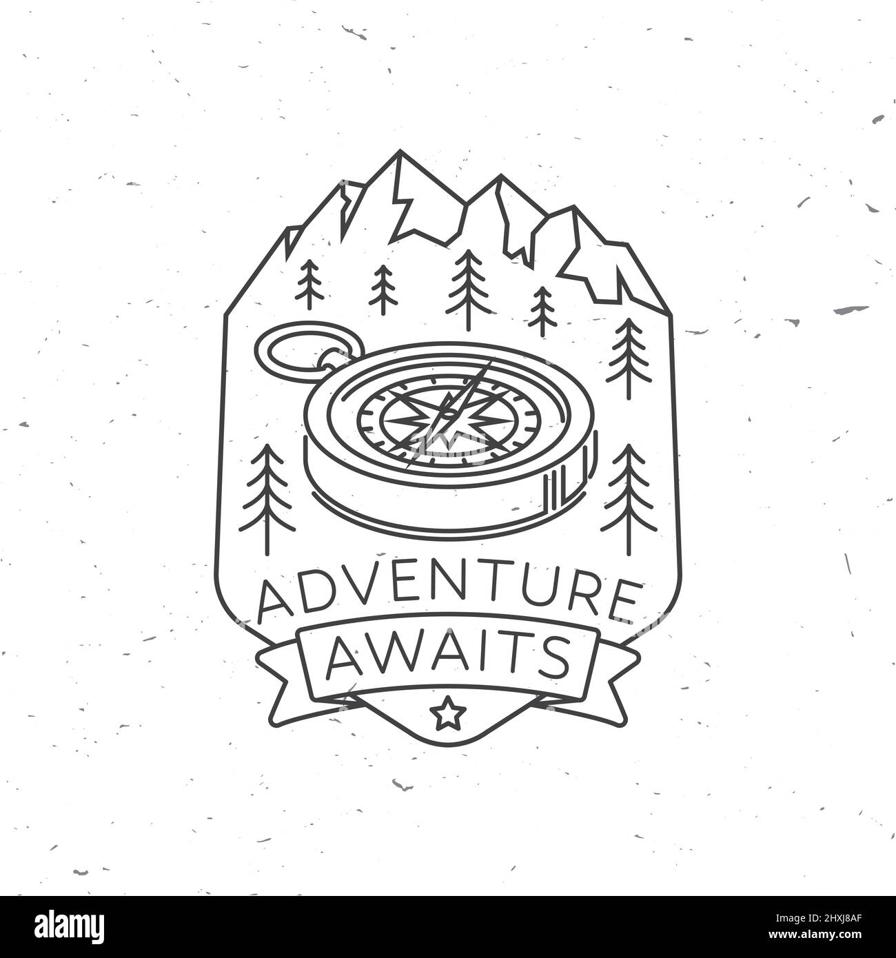 Adventure awaits. Camping quote. Vector illustration Concept for shirt ...