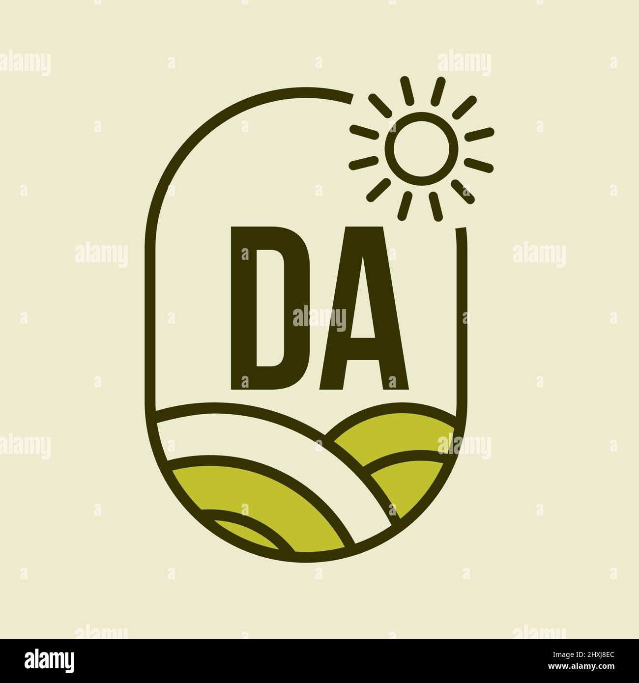 Agriculture Logo On Letter DA Emblem Template. Letter DA Agro Farm ...