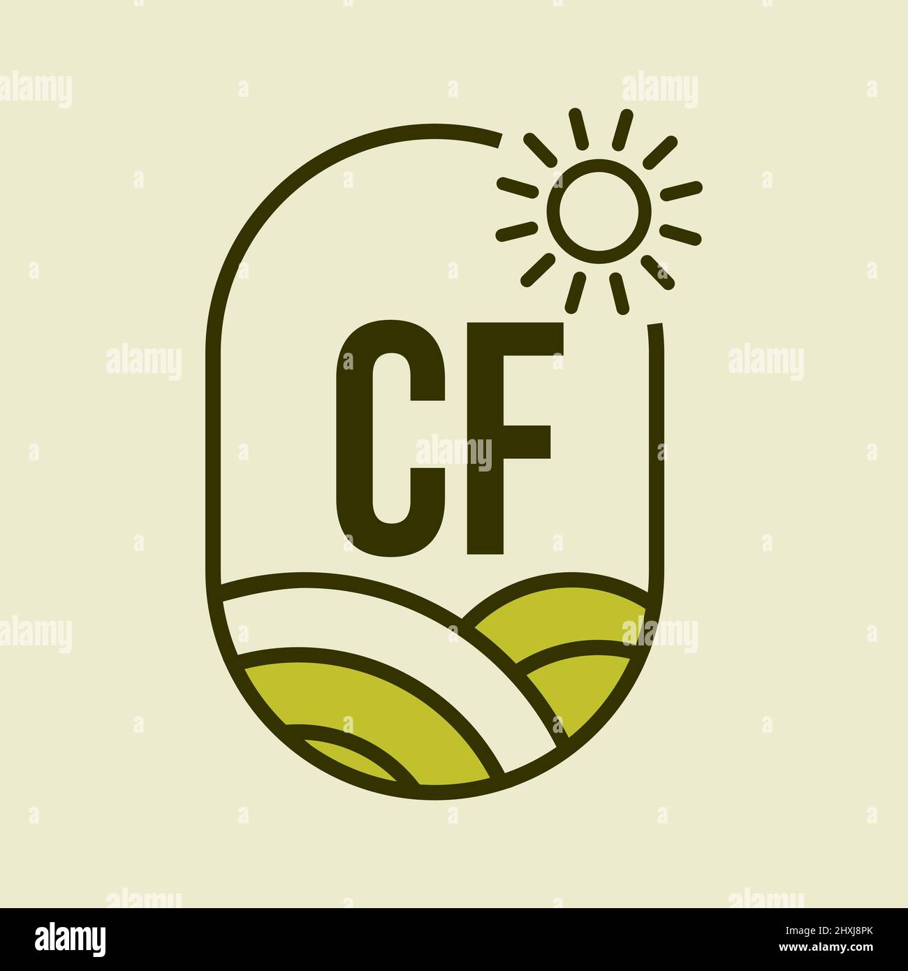 Agriculture Logo On Letter CF Emblem Template. Letter CF Agro Farm ...