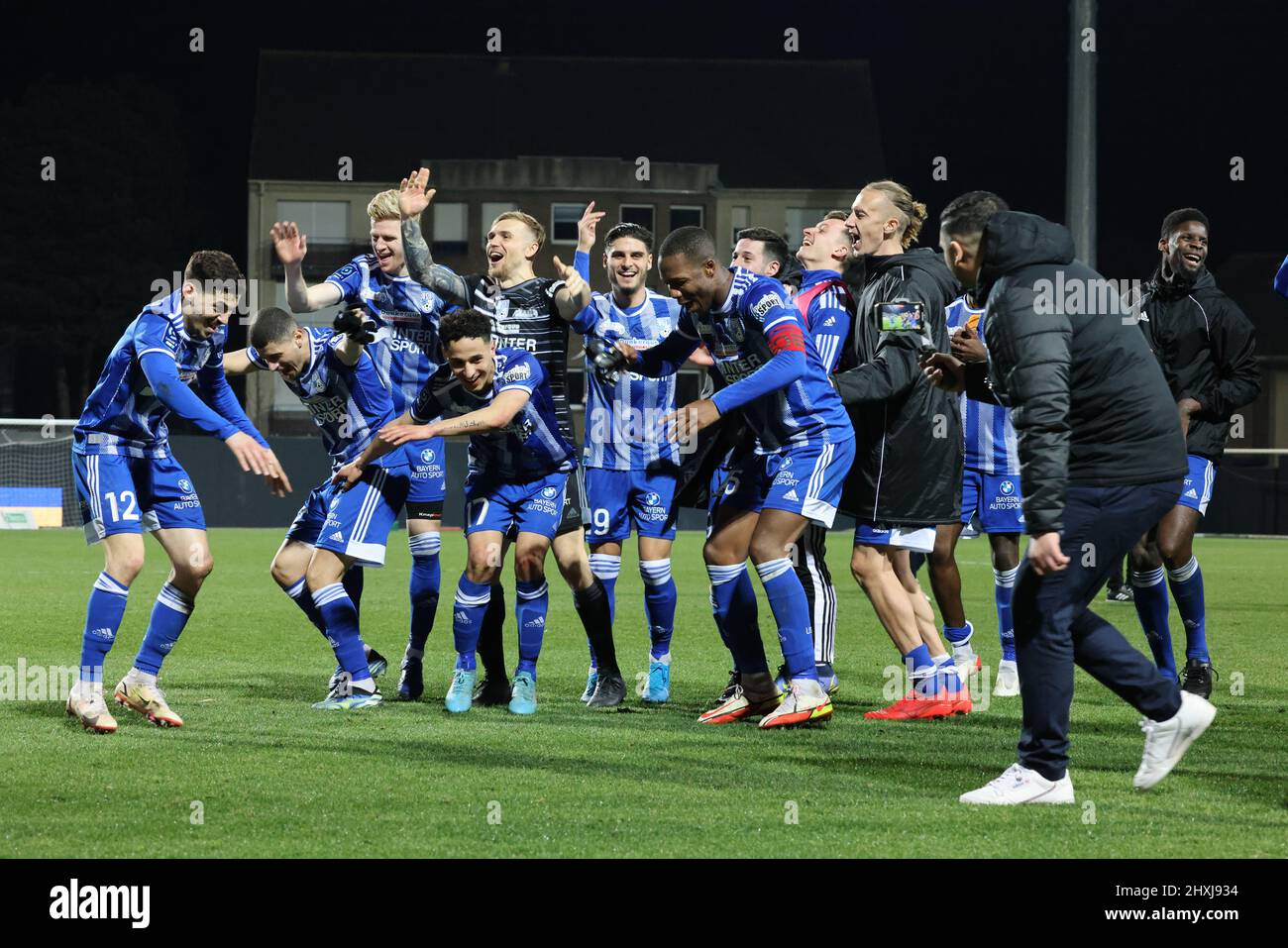 celebration victory players Dunkerque during the French championship ...