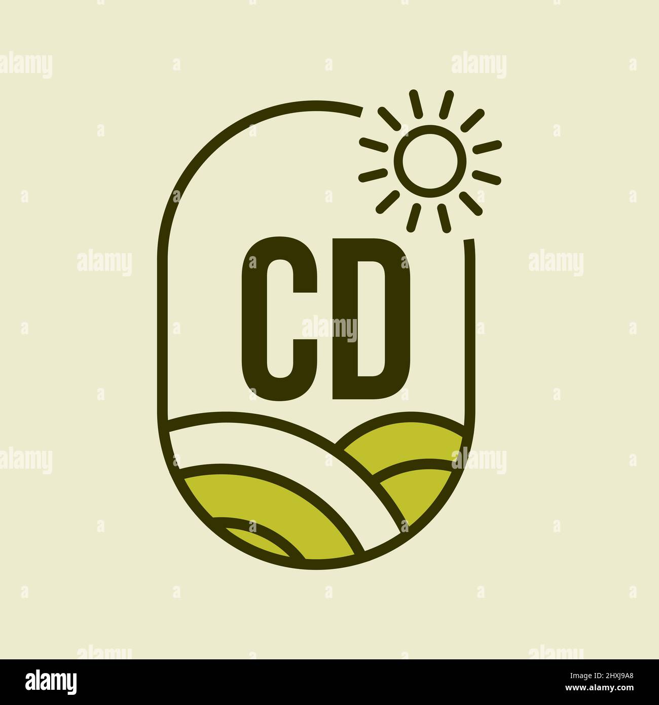 Agriculture Logo On Letter CD Emblem Template. Letter CD Agro Farm ...