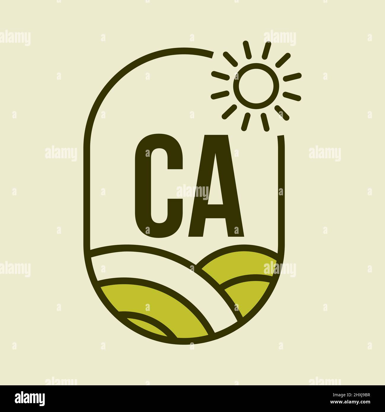 Agriculture Logo On Letter CA Emblem Template. Letter CA Agro Farm ...