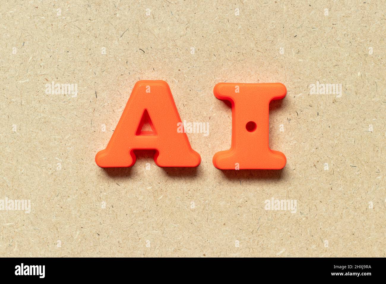 Plastic alphabet letter in word AI (Abbreviation of artificial ...