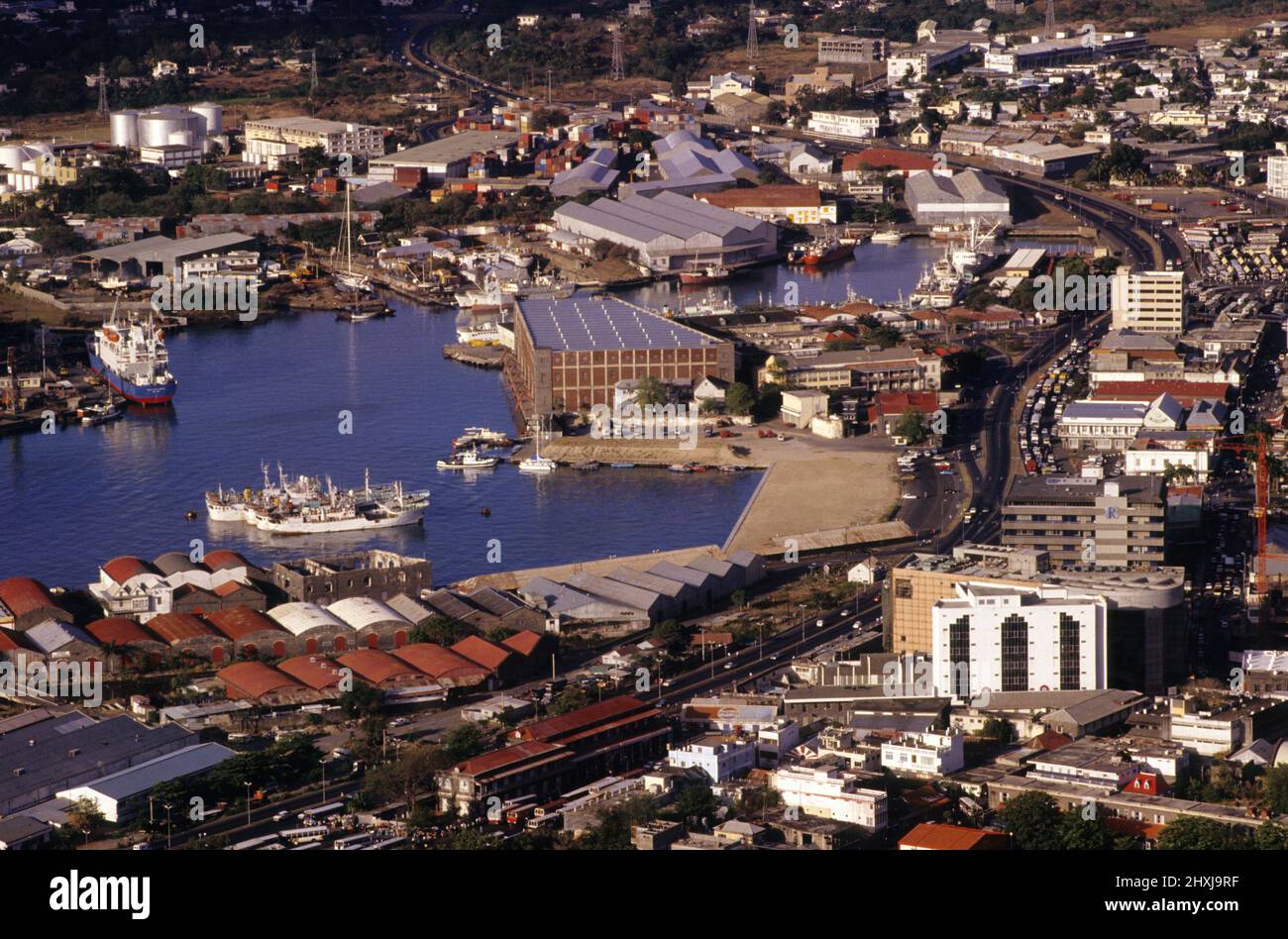 port louis aerial view mauritius island Stock Photo - Alamy