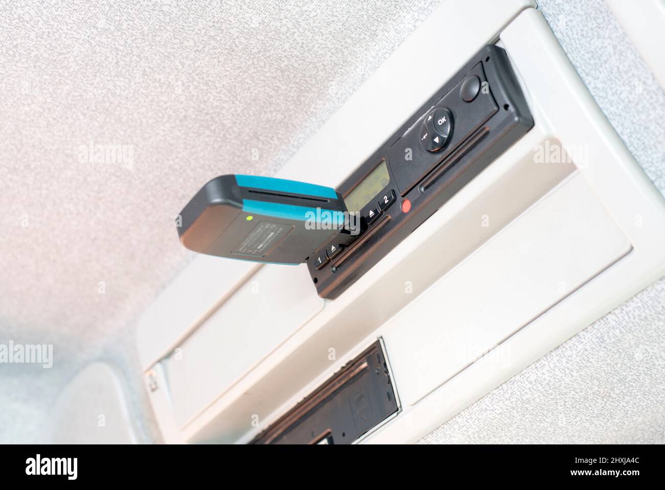 Digital tachograph reader plugged in a Tachograph download. Tachograph ...