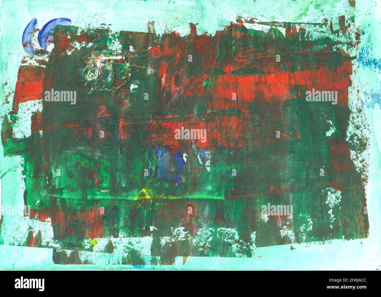 Abstract hand painted brush strokes background. Mix of acrylic and ...