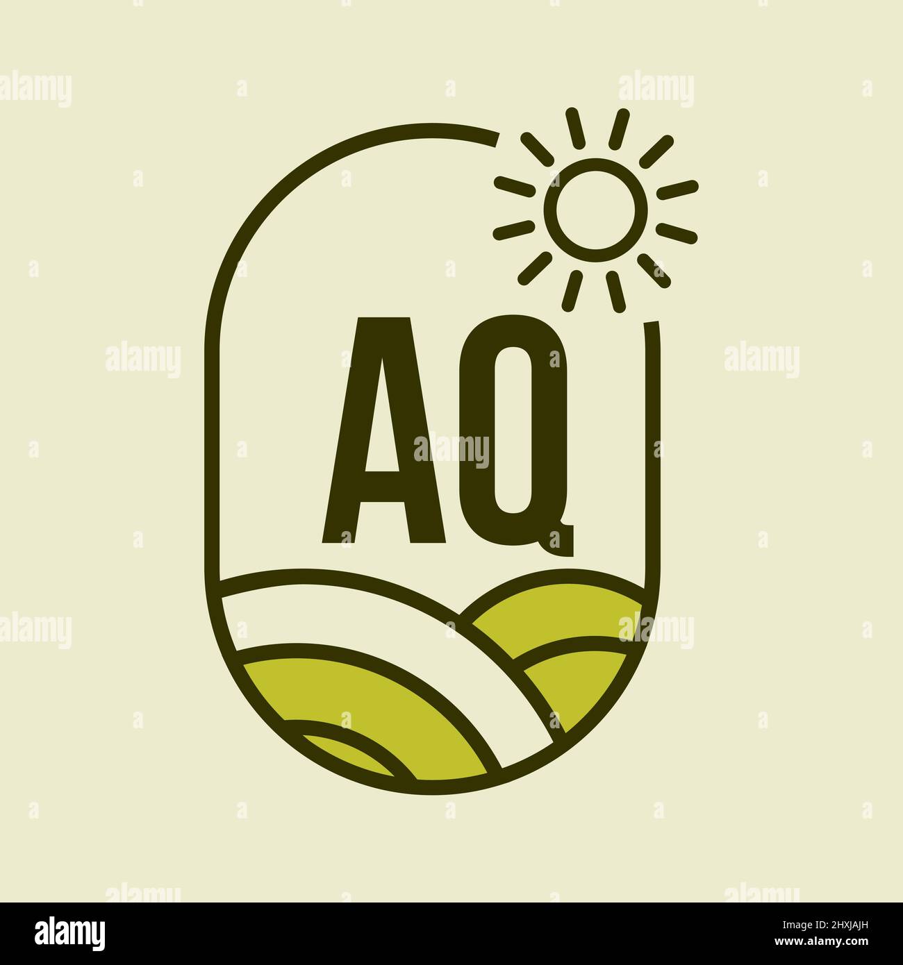 Agriculture Logo On Letter AQ Emblem Template. Letter AQ Agro Farm ...
