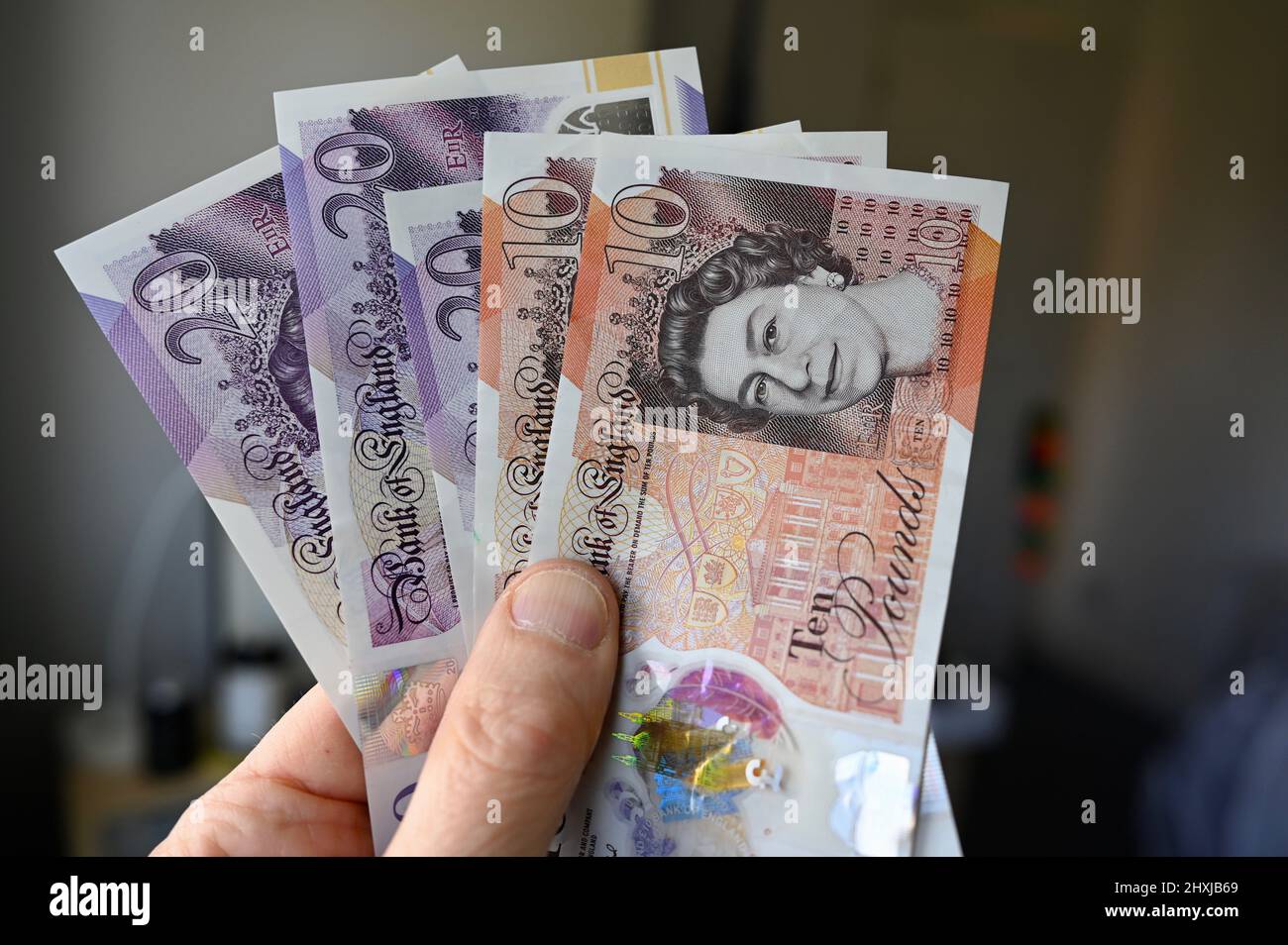 Close-up of various pound notes Stock Photo - Alamy