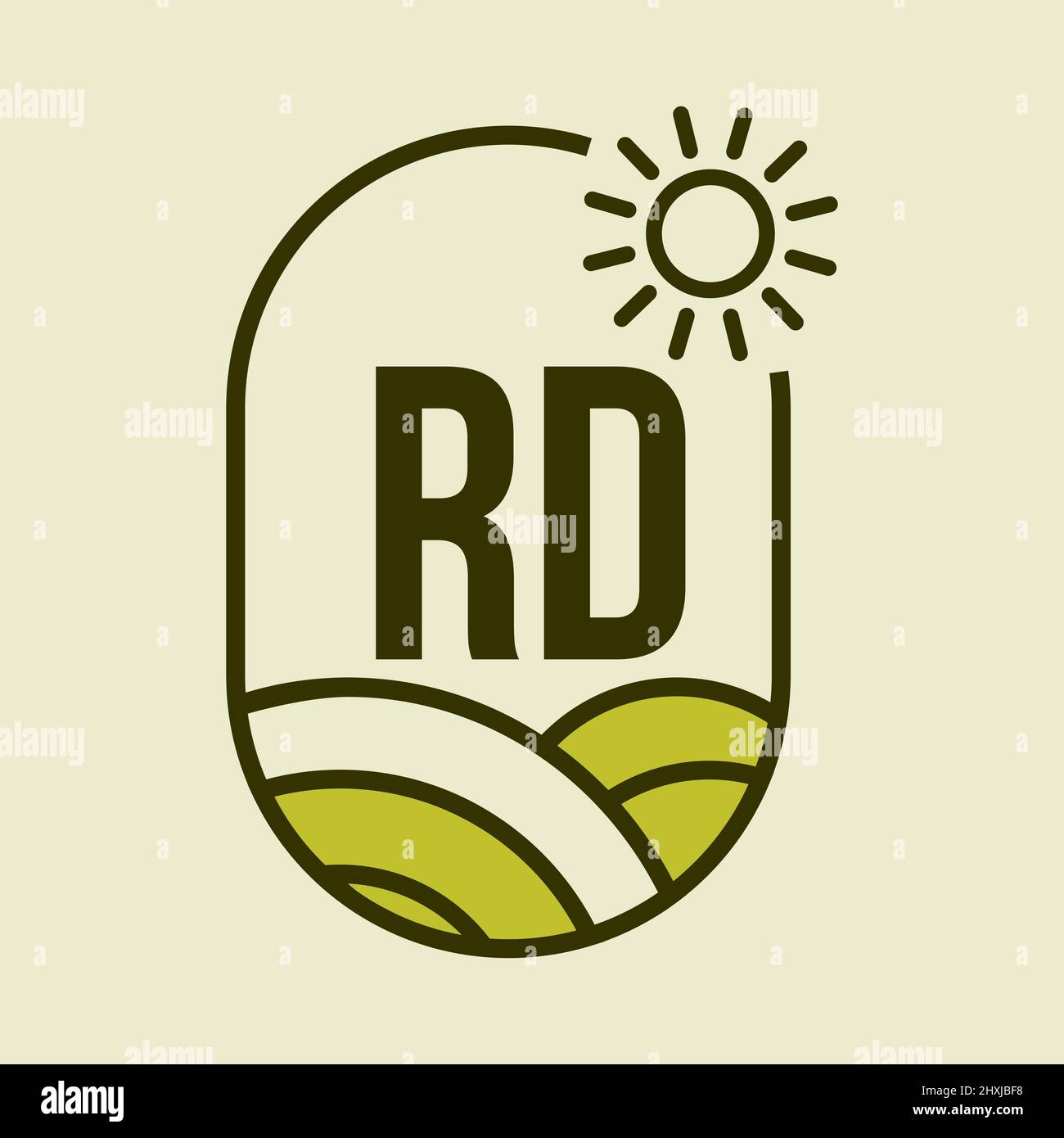Agriculture Logo On Letter RD Emblem Template. Letter RD Agro Farm ...