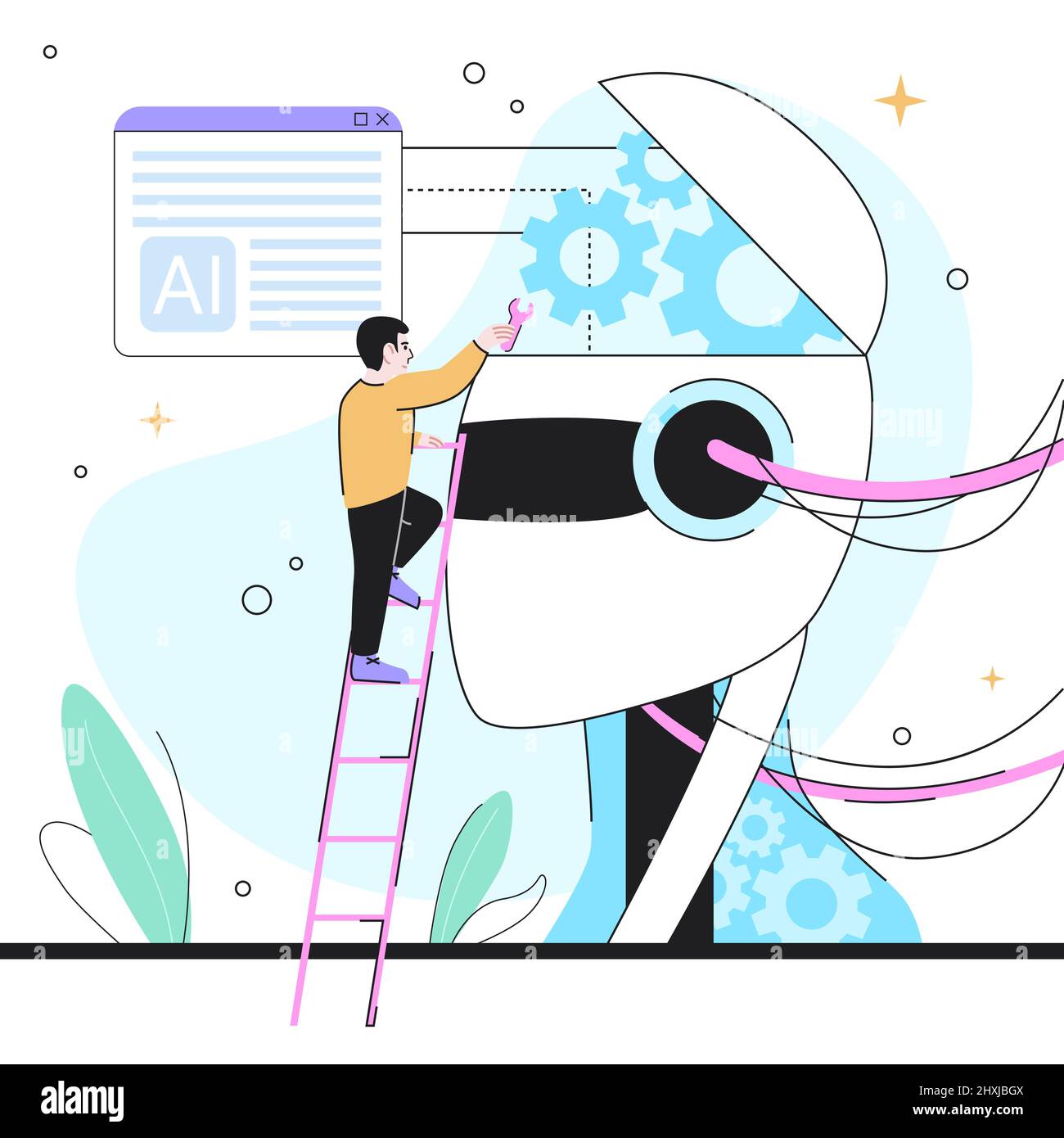 Multiuse AI Cyber Graphic Illustration. Vector illustration Stock ...