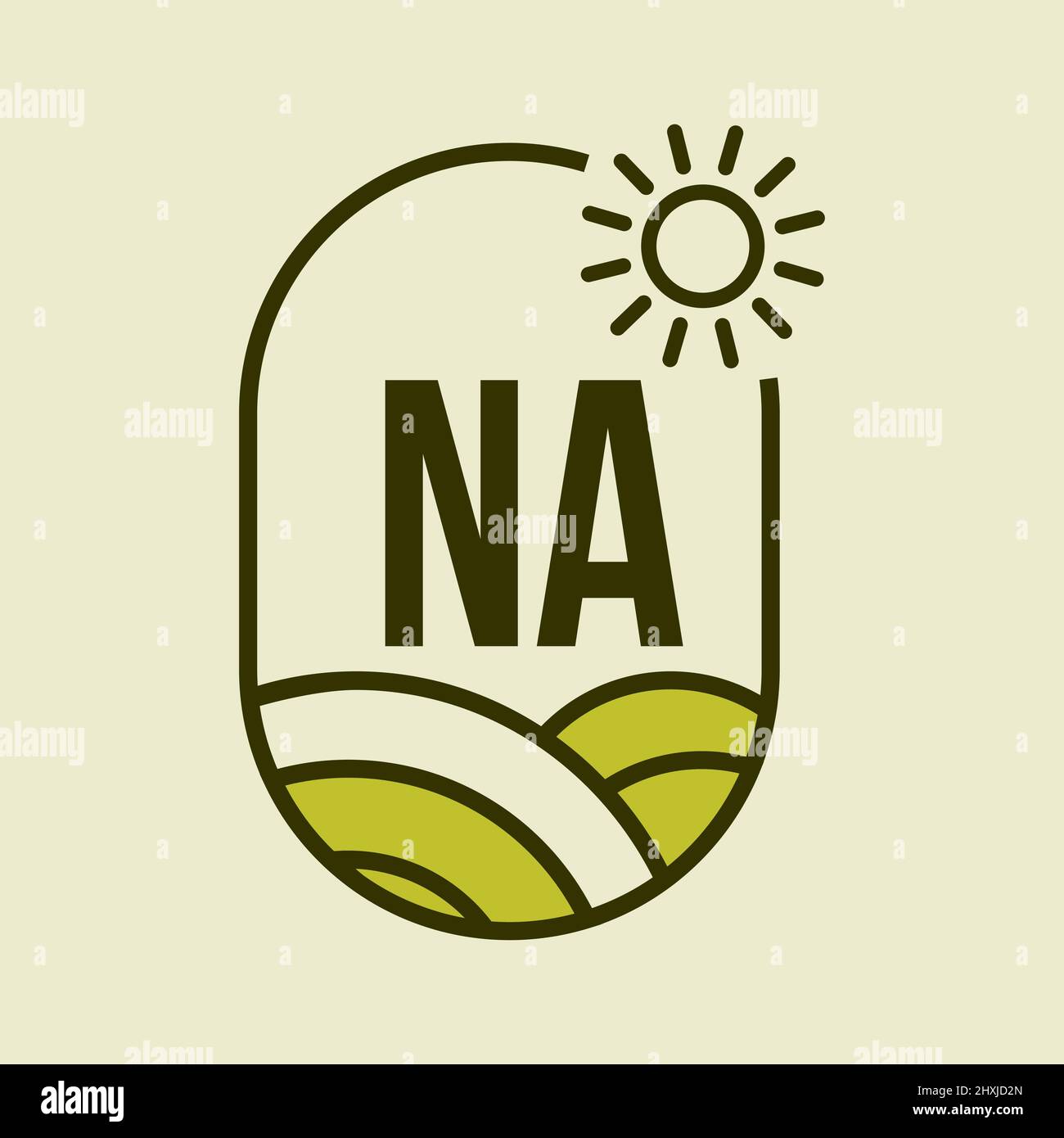 Agriculture Logo On Letter NA Emblem Template. Letter NA Agro Farm ...