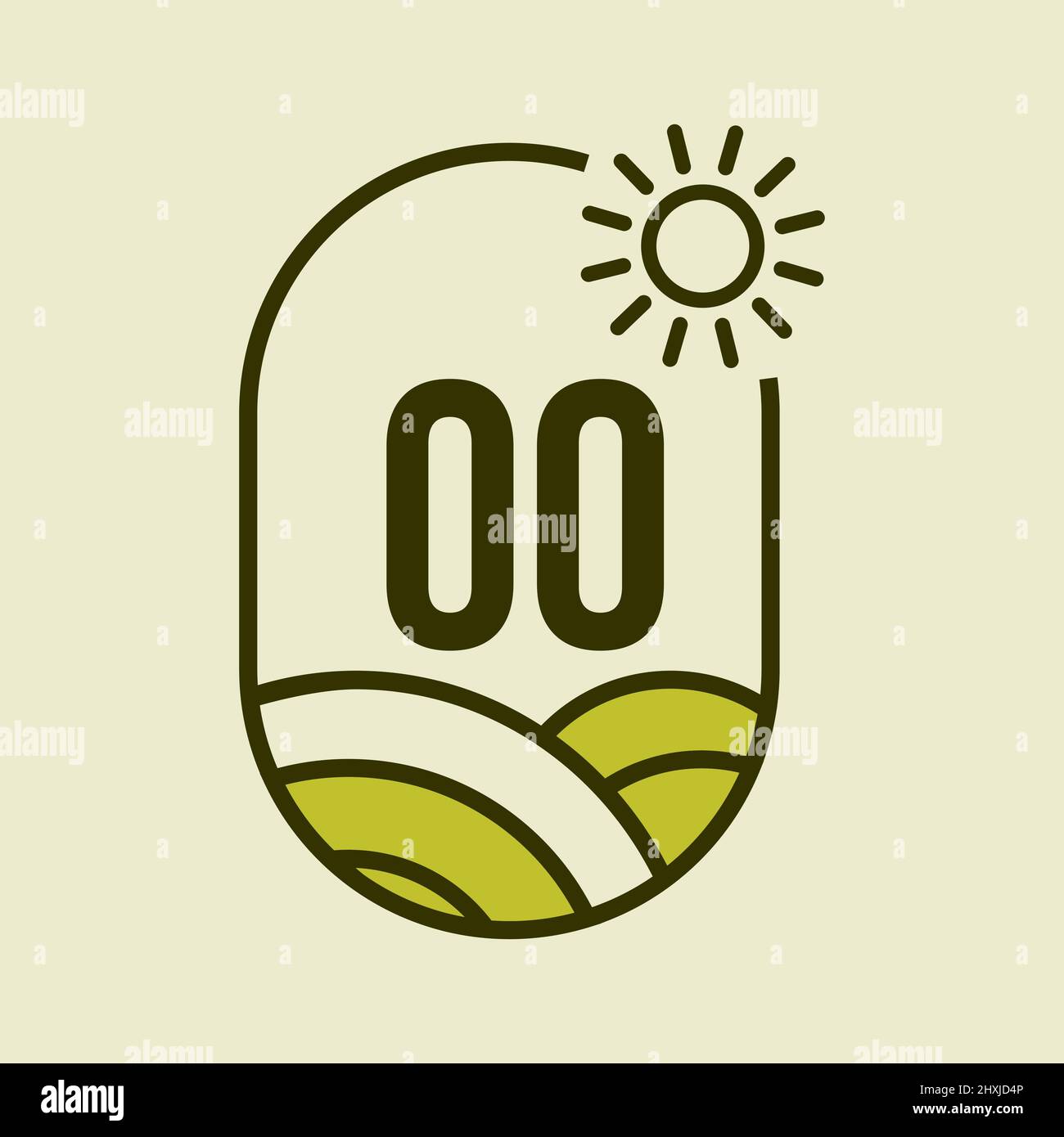 Agriculture Logo On Letter OO Emblem Template. Letter OO Agro Farm ...