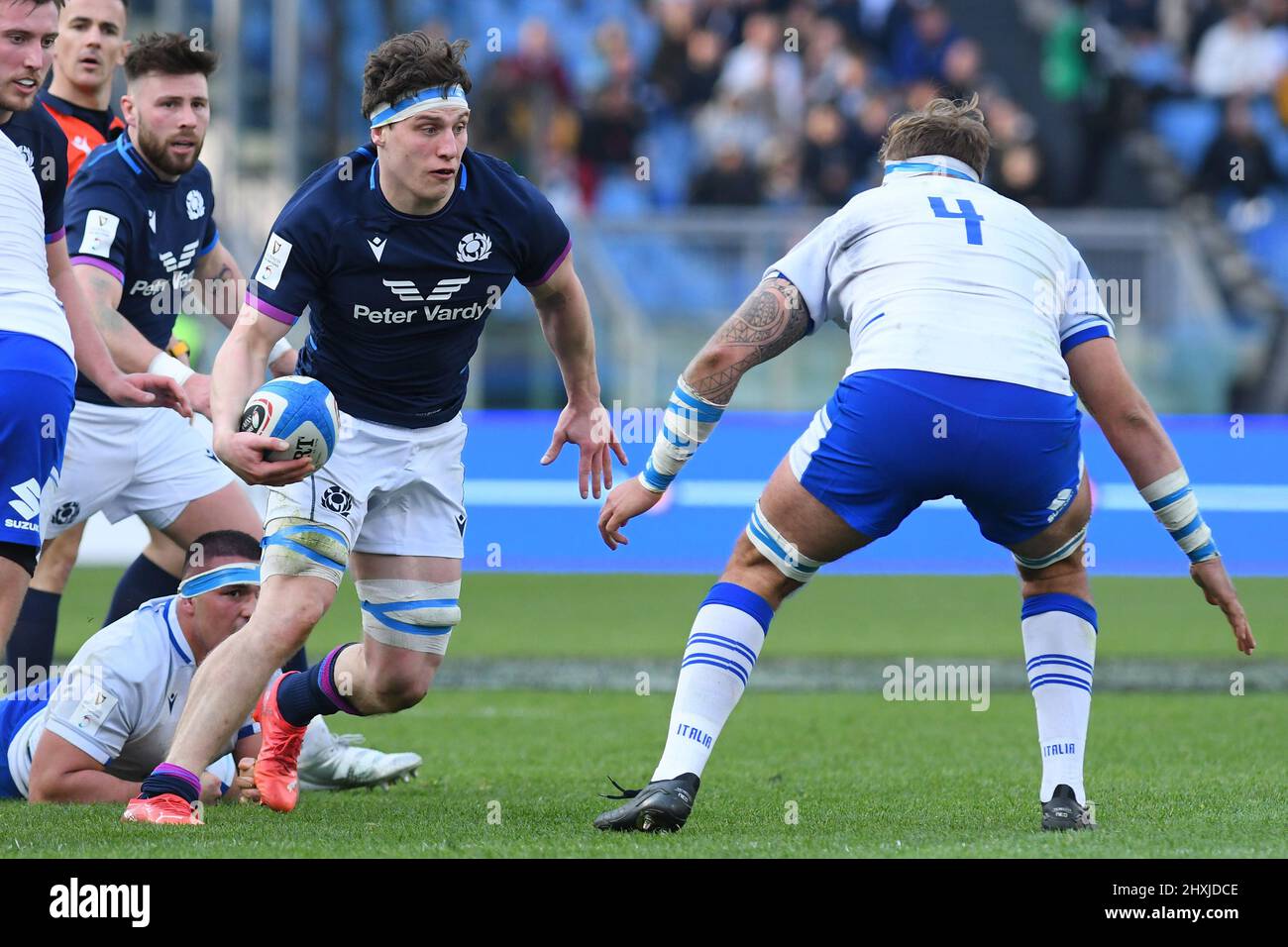 Rory Darge of Scotland during 6 Nations International rugby match Italy ...