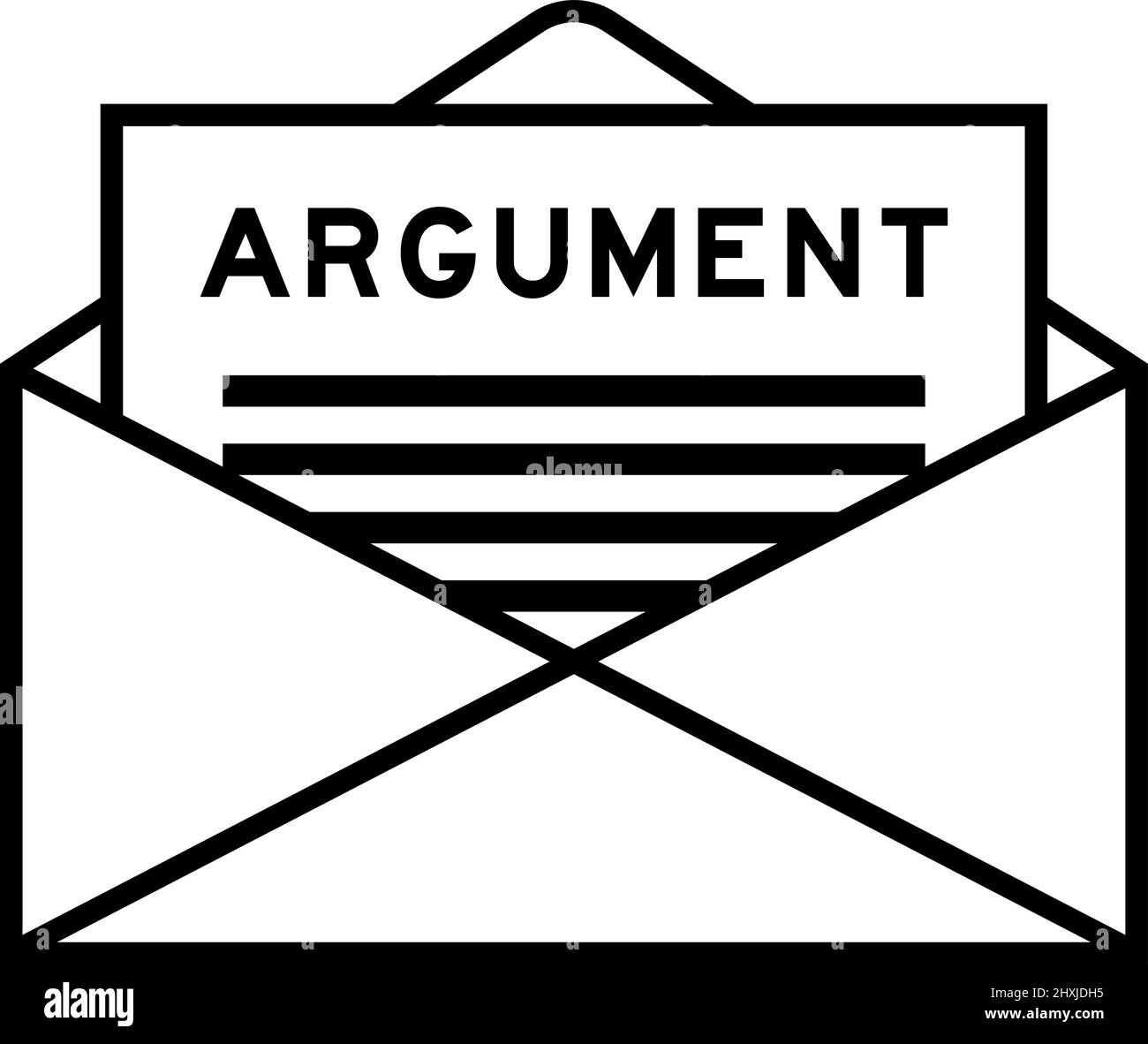Envelope and letter sign with word argument as the headline Stock ...