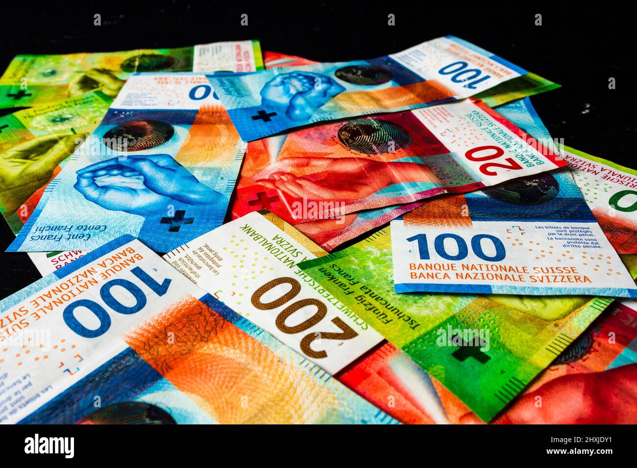Swiss franc banknote. CHF currency, world money concept Stock Photo - Alamy