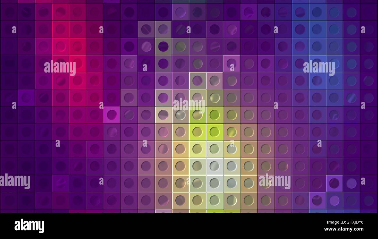 Moving color spots on mosaic squares. Motion. Colorful background with ...