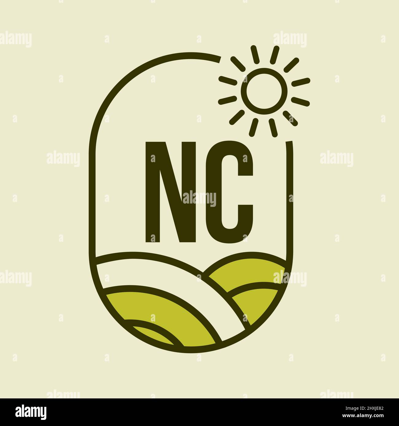 Agriculture Logo On Letter NC Emblem Template. Letter NC Agro Farm ...