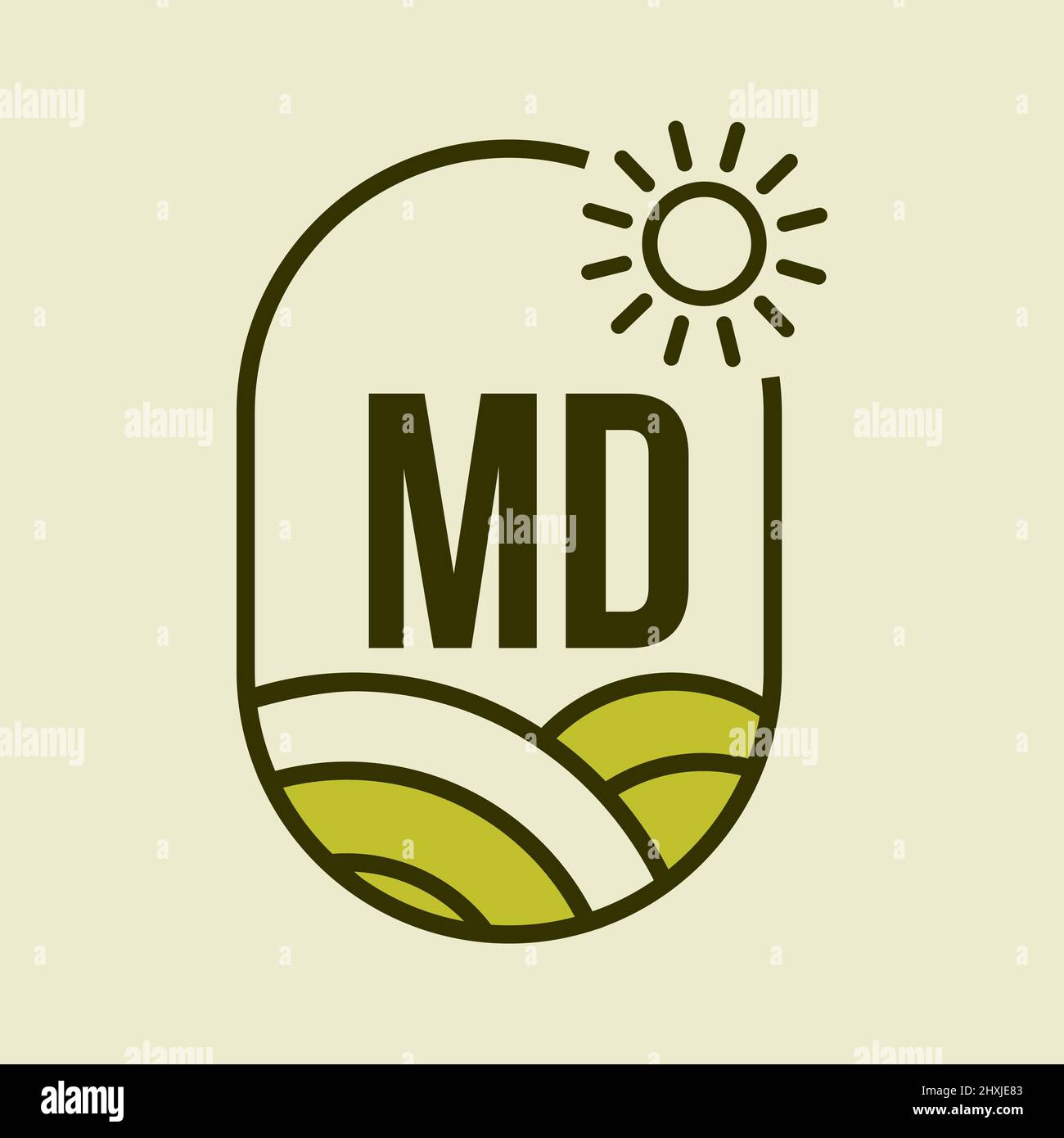 Agriculture Logo On Letter MD Emblem Template. Letter MD Agro Farm ...