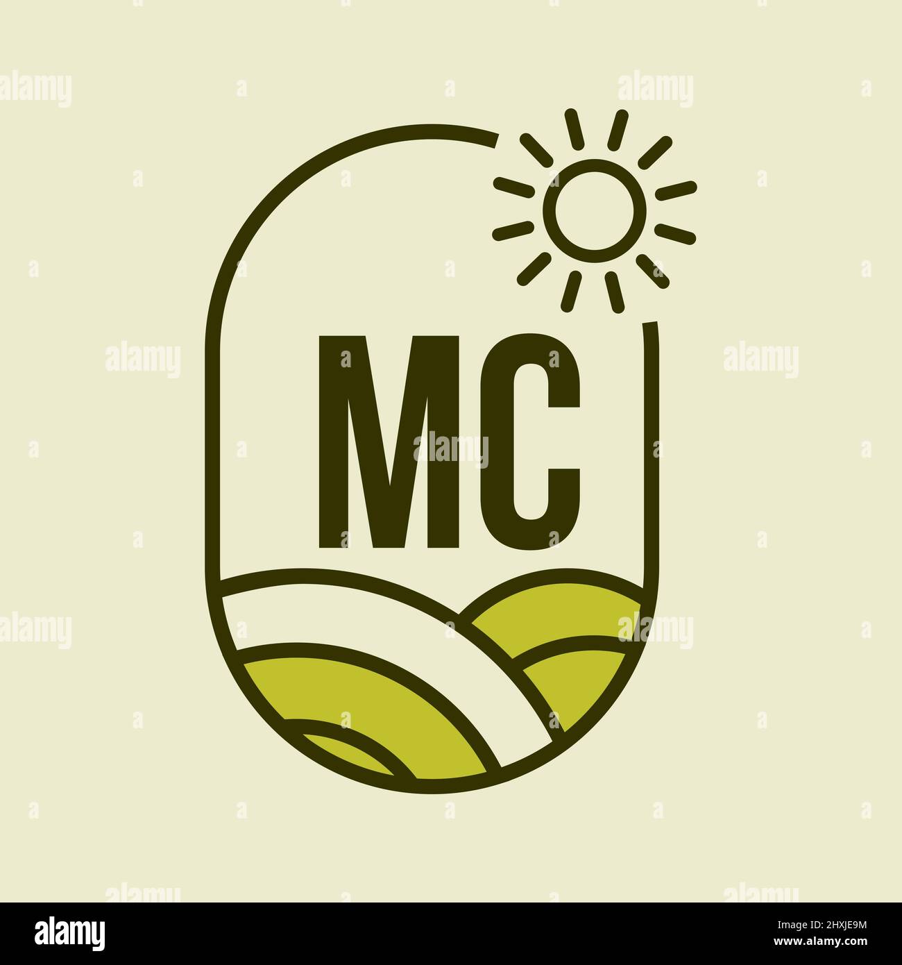 Agriculture Logo On Letter MC Emblem Template. Letter MC Agro Farm ...