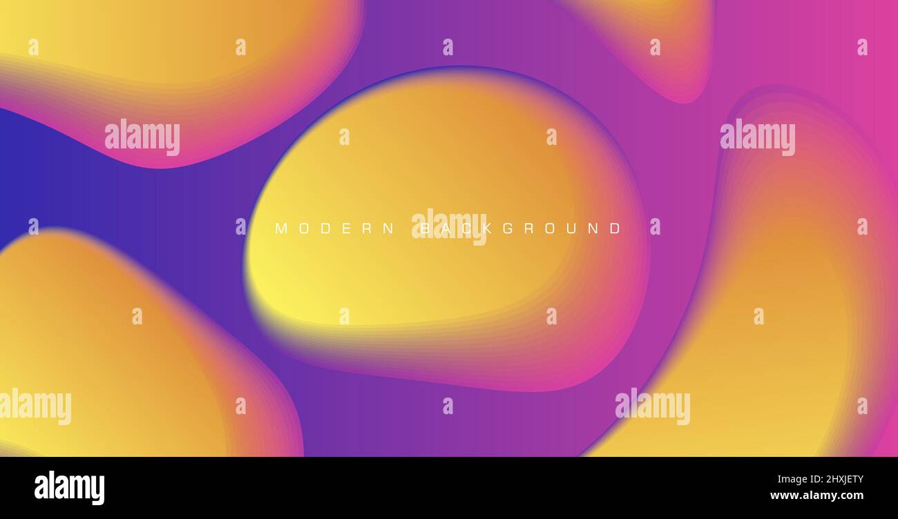 Fluid abstract color background design. yellow gradient on violet ...