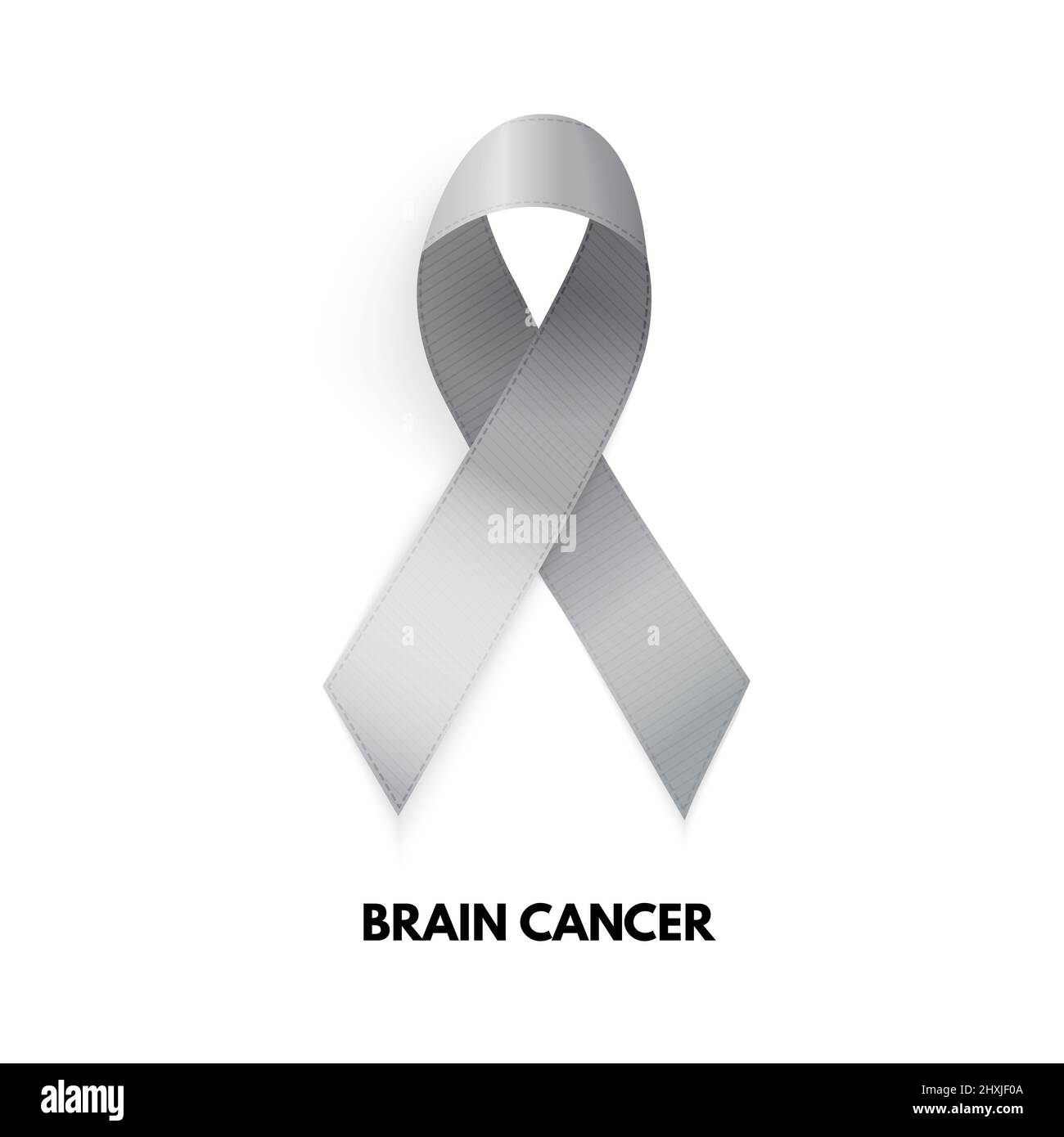 Grey Ribbon. Brain cancer sign. Illustration Stock Photo - Alamy