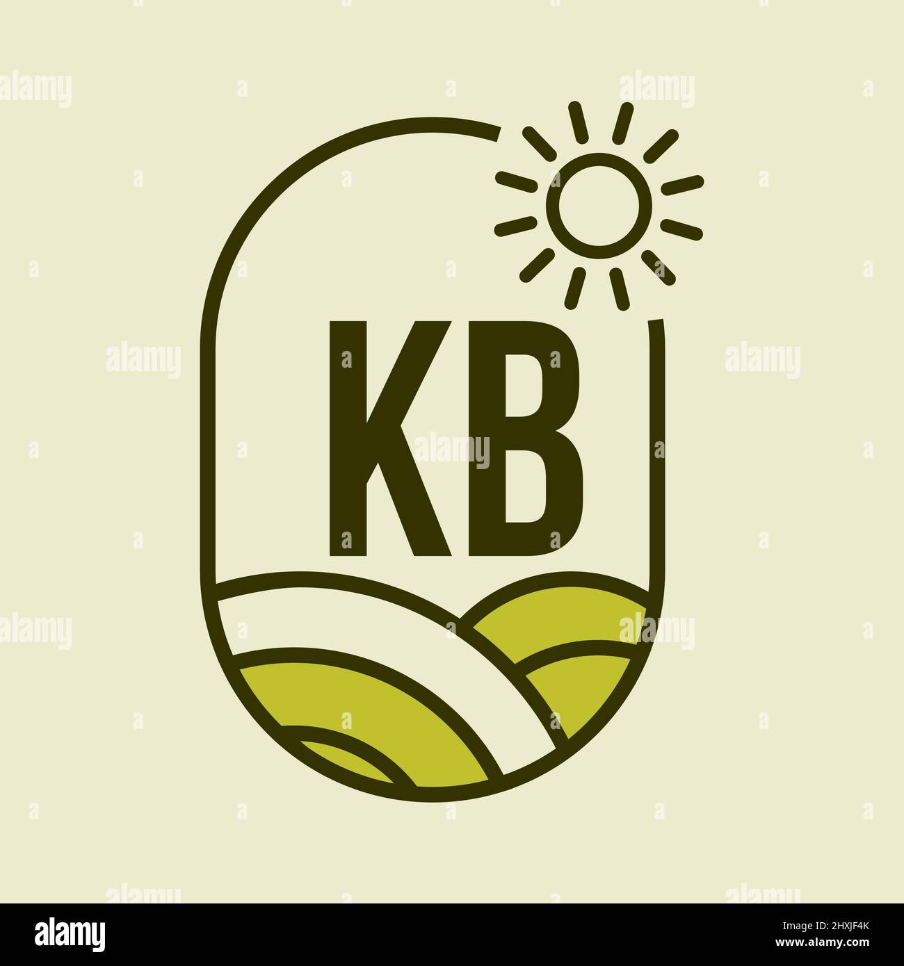 Agriculture Logo On Letter KB Emblem Template. Letter KB Agro Farm ...