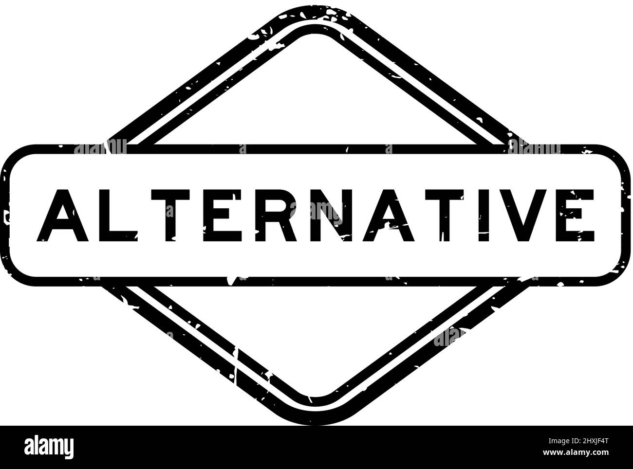 Grunge black alternative word rubber seal stamp on white background ...