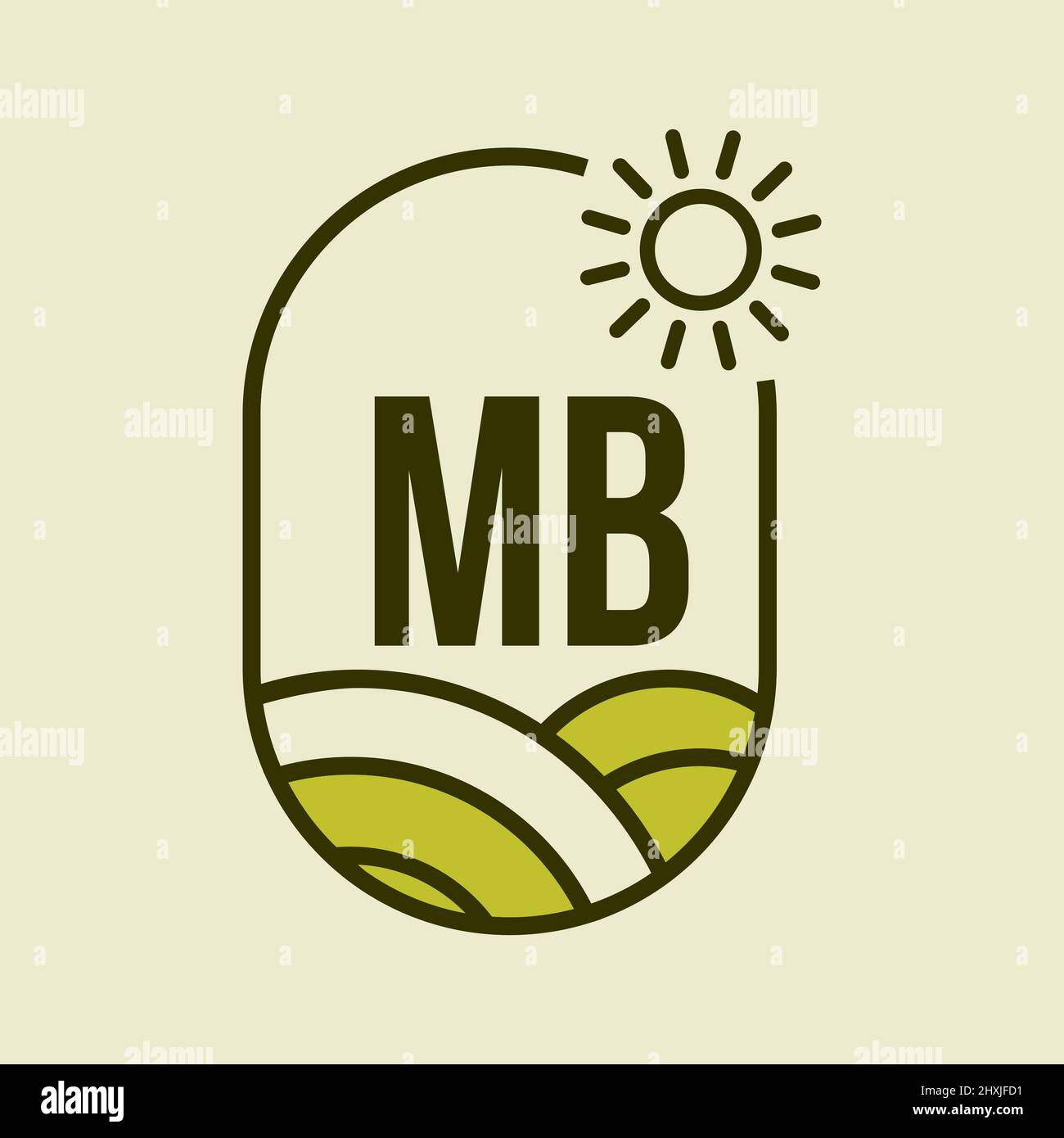 Agriculture Logo On Letter MB Emblem Template. Letter MB Agro Farm ...