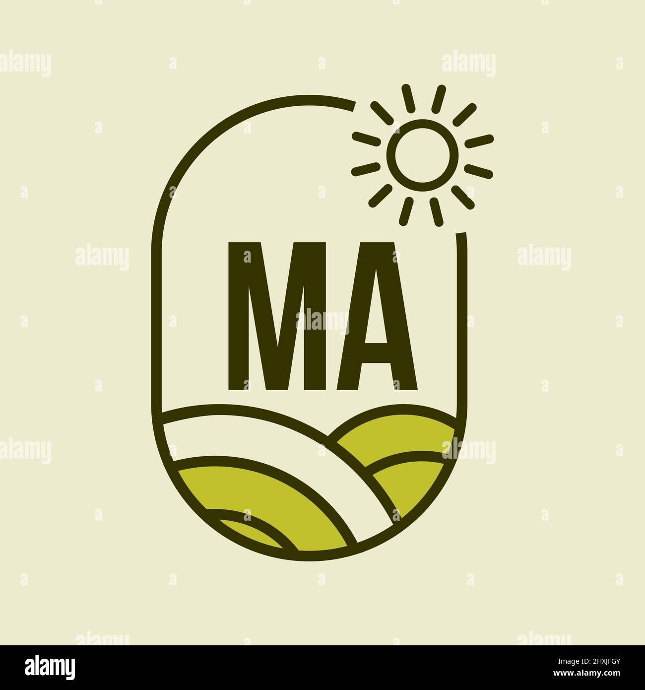 Agriculture Logo On Letter MA Emblem Template. Letter MA Agro Farm ...