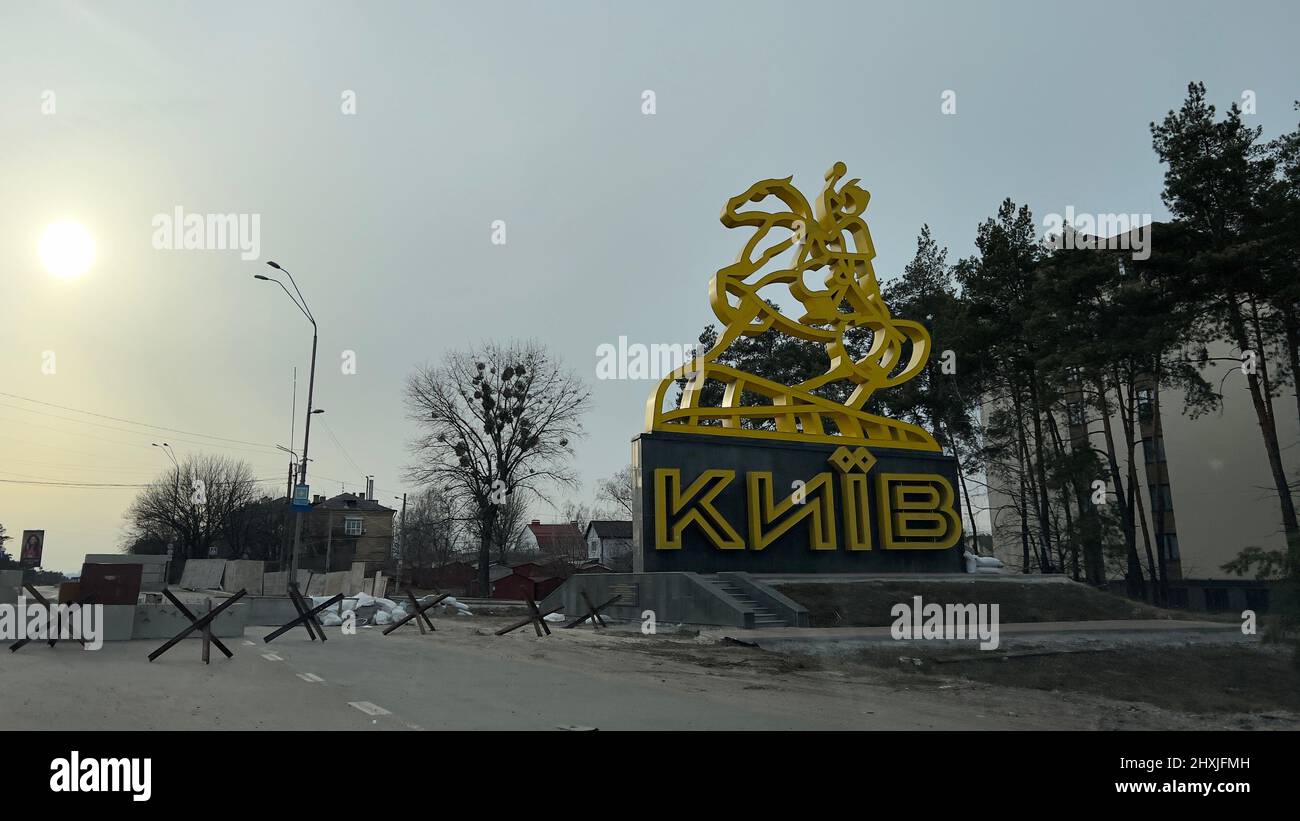 The situation in the city Brovary, near Kyiv, Ukraine, during the ...