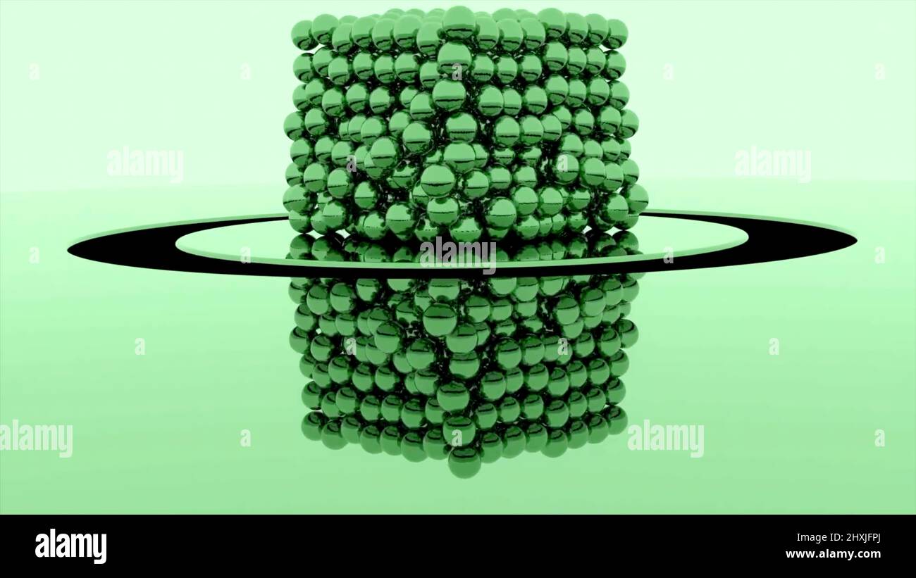 Cube of balls disintegrates on isolated background. Design. 3D cube ...
