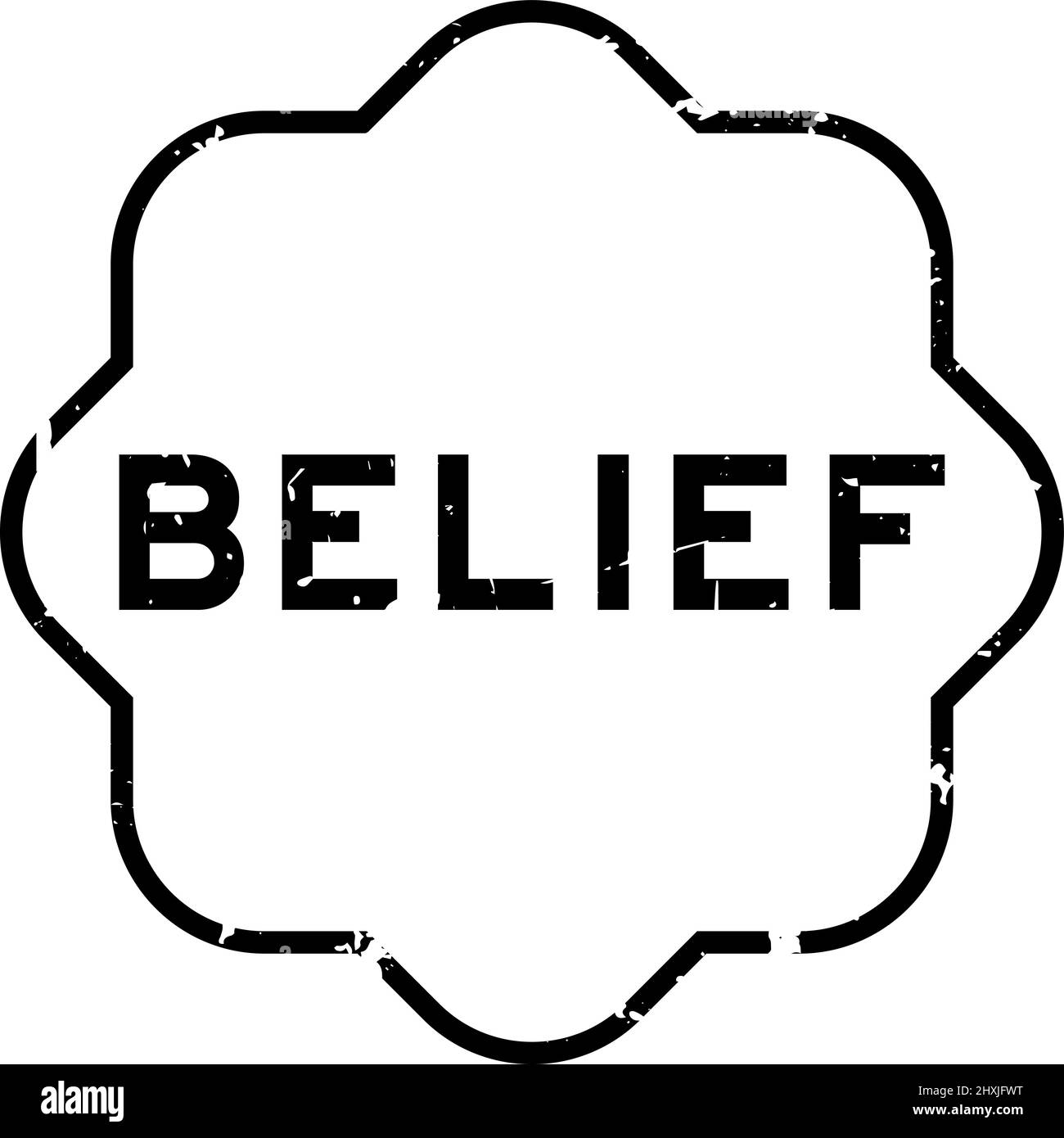 Grunge black belief word rubber seal stamp on white background Stock ...