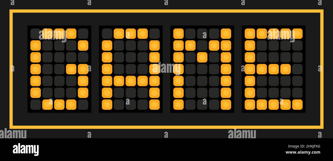 Orange color led in word game on black background Stock Vector Image ...