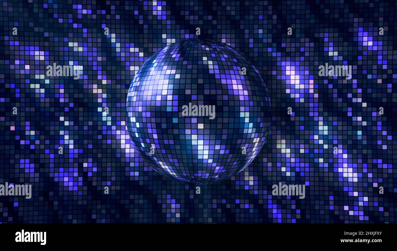 Bright background with rotating disco ball. Motion. Disco background ...
