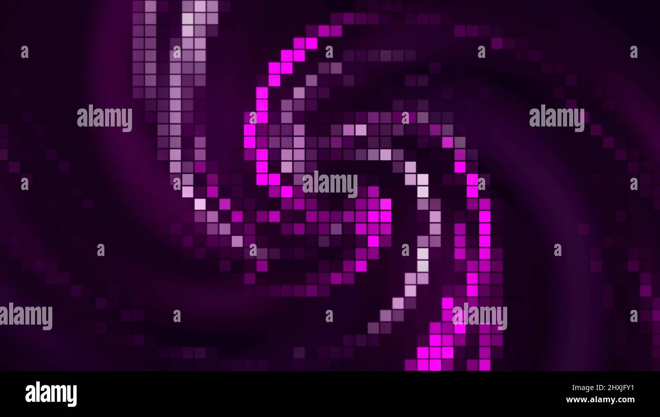 Pixel image of rotating galaxy. Motion. Rotating colorful spiral of ...