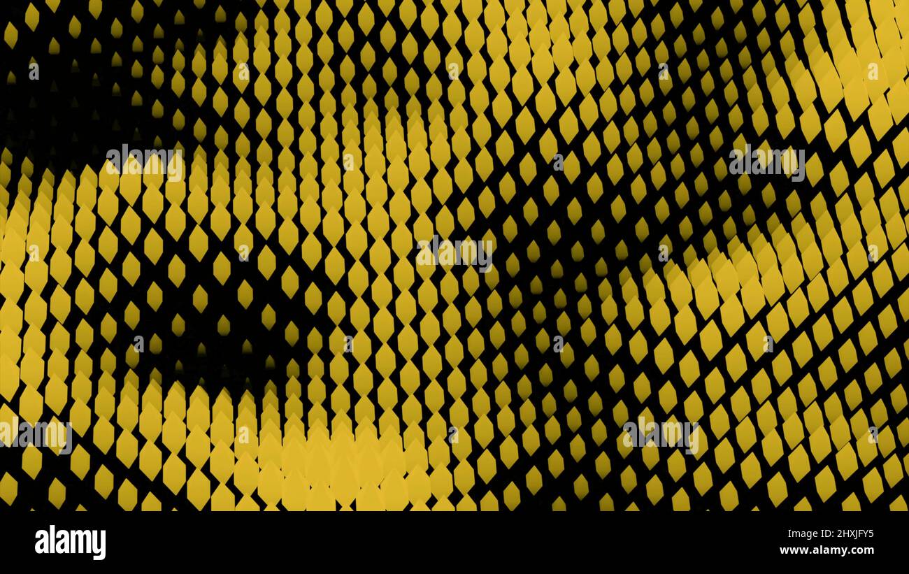 Volumetric moving waves from points. Design. Wavy pulsations of moving ...