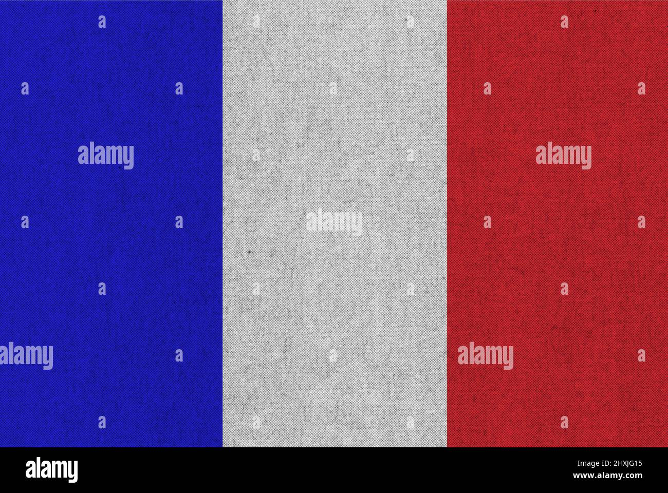 the French national flag of France, Europe with texturised background ...