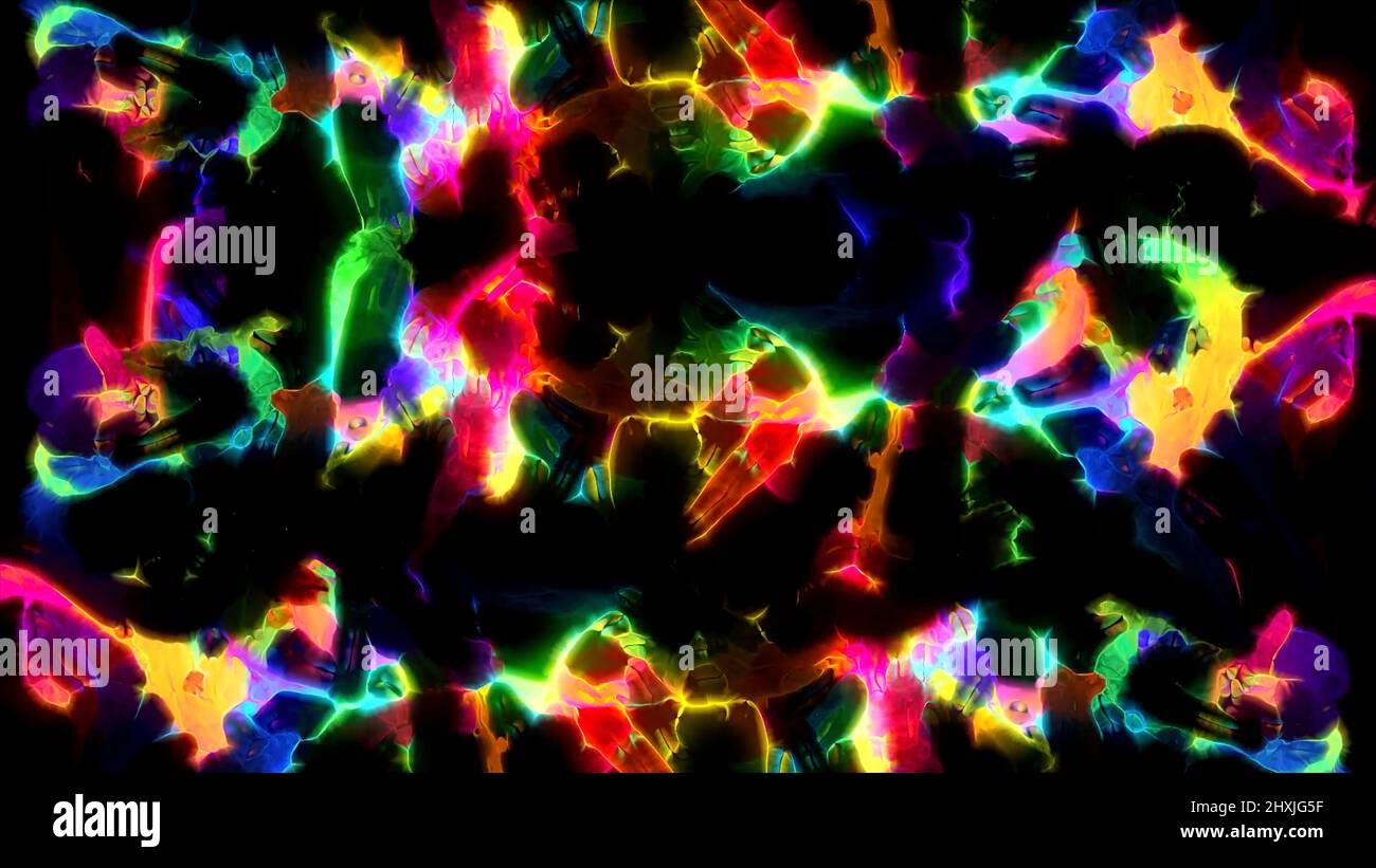 Abstract kaleidoscopic pattern with changing colorful stains, seamless ...