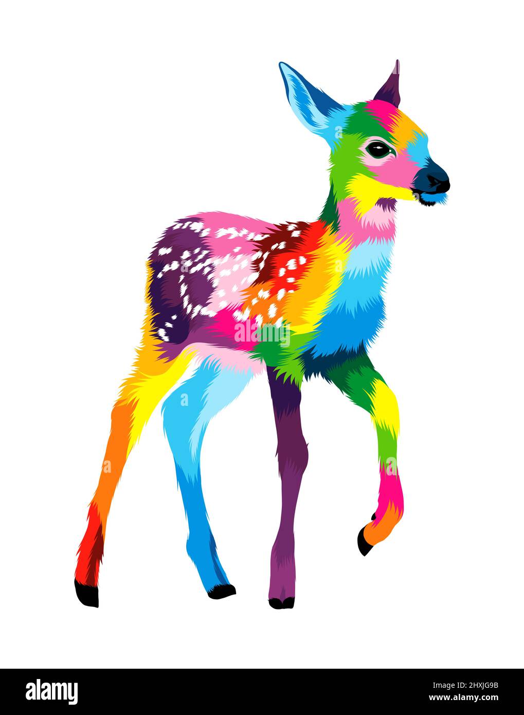 Abstract deer head portrait, cervus elaphus, dama dama from ...